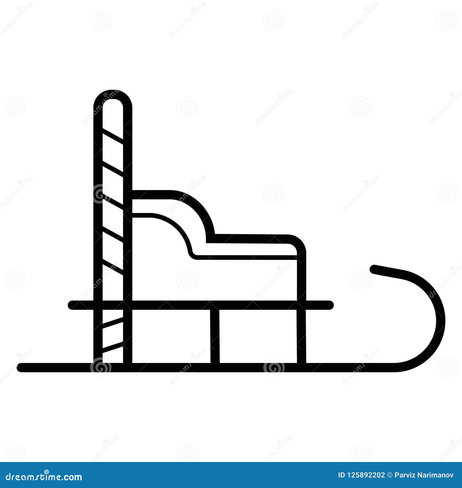 Sledge icon vector stock vector. Illustration of card - 125892202