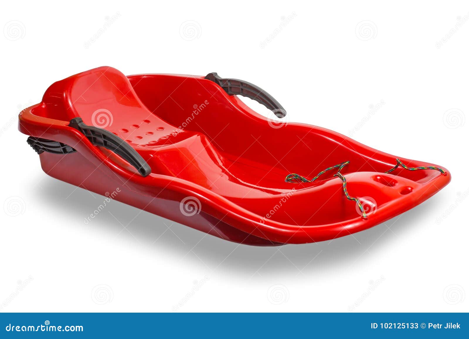 Red sledge in the Snow stock image. Image of toboggan - 102125133
