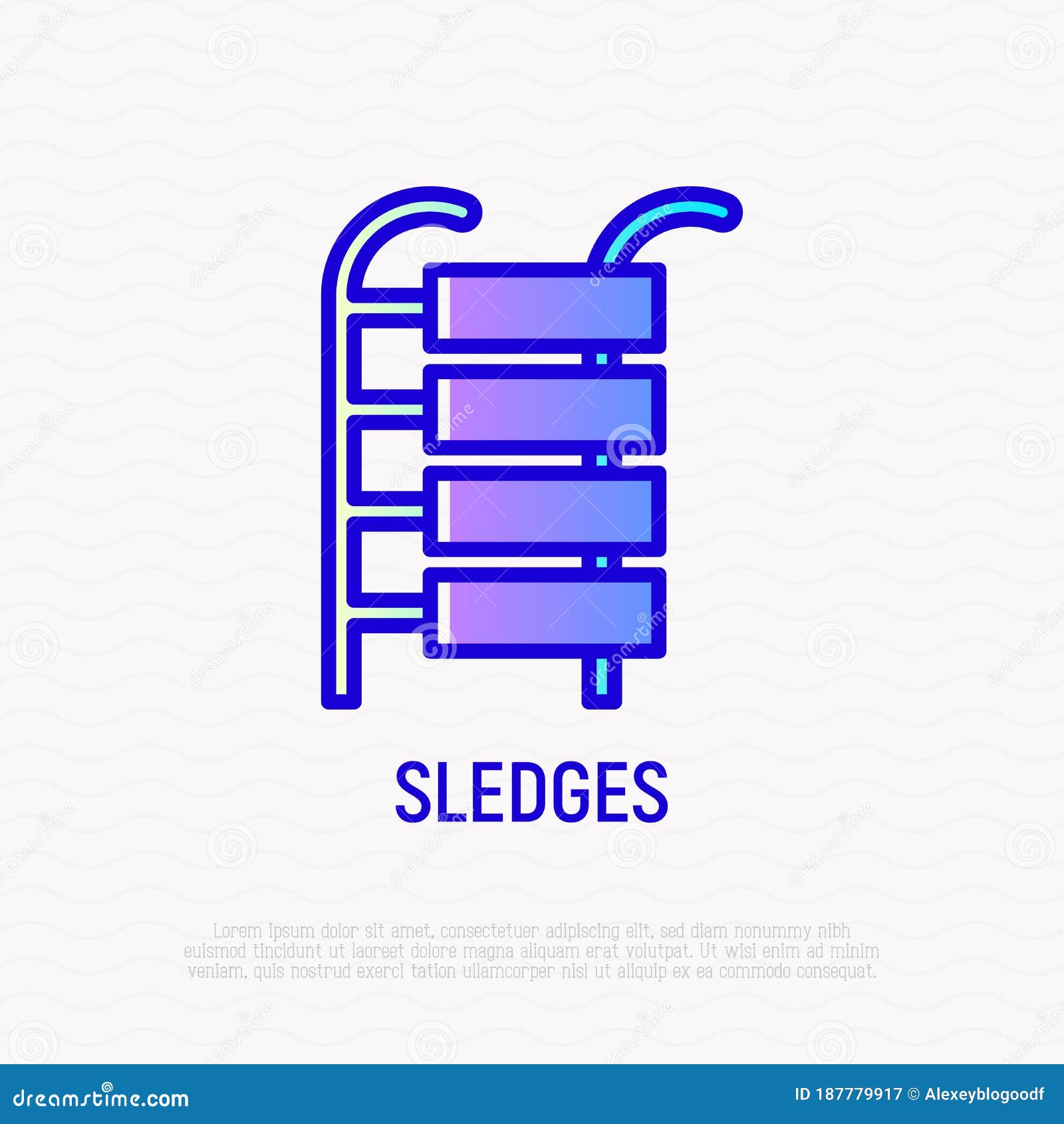 Sledges Thin Line Icon. Modern Vector Illustration Stock Vector ...