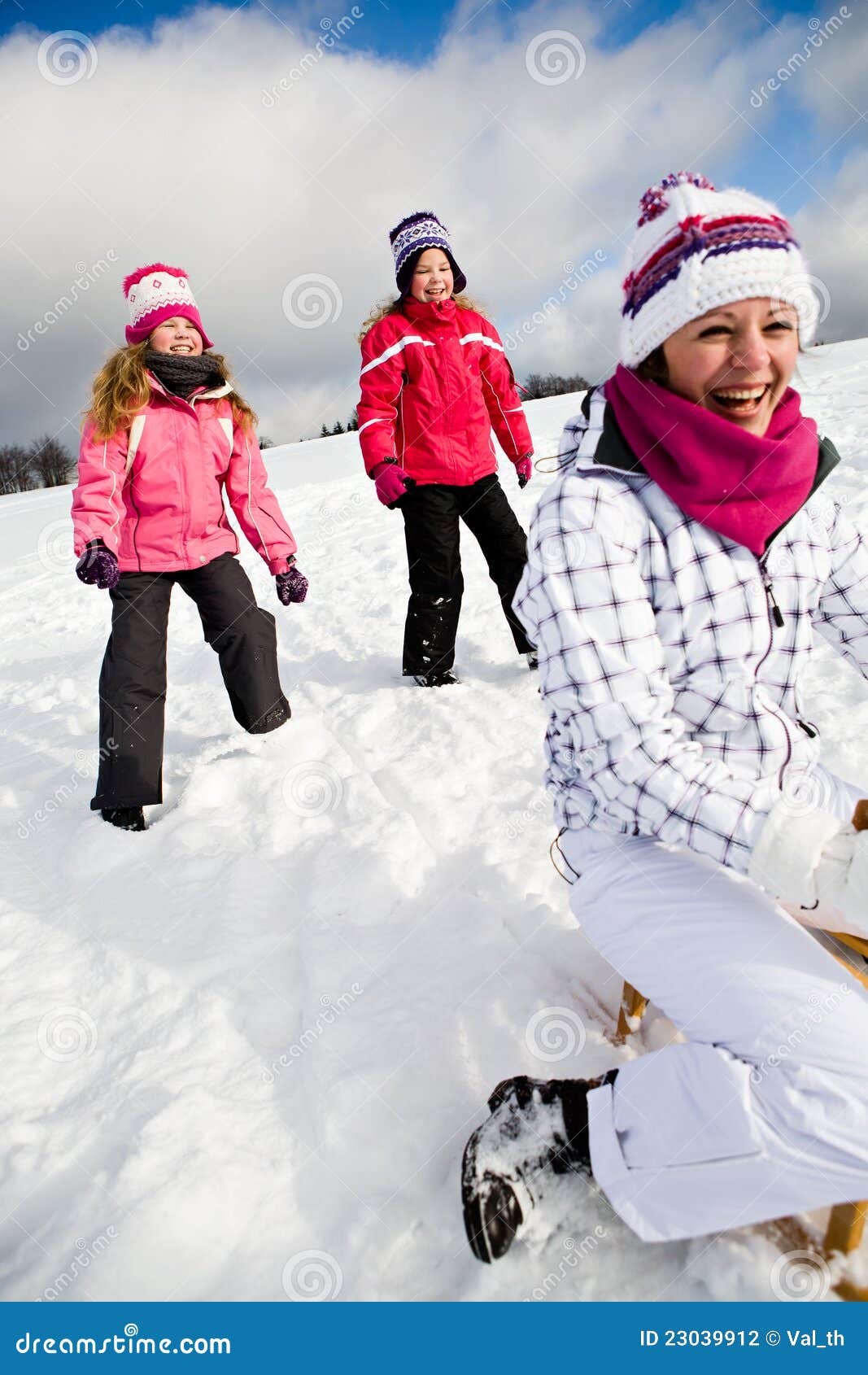 Sledging stock photo. Image of holiday, girl, competition - 23039912