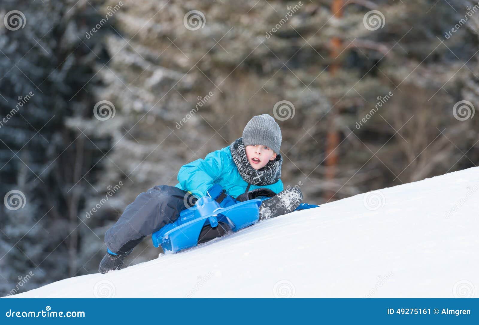 Sledging Downhill with Speed Stock Image - Image of clothing, funny ...