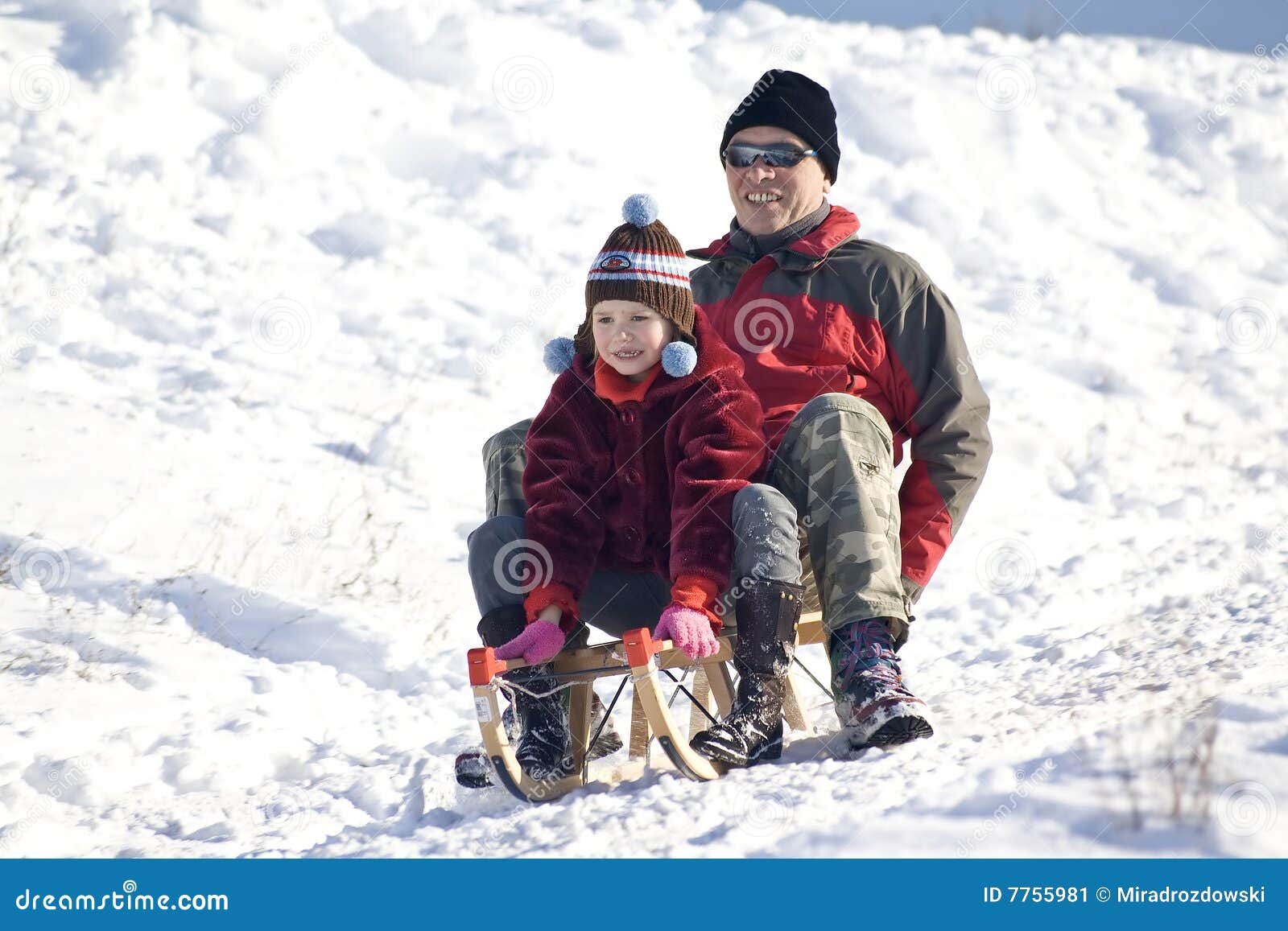 Sledging - winter fun stock image. Image of sport, frosty - 7755981