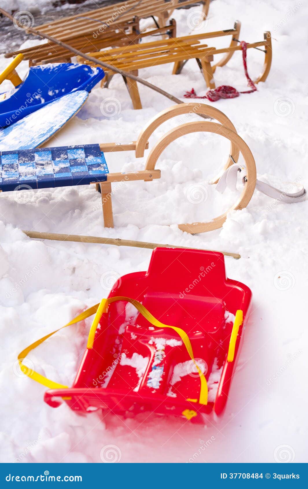 Sleds stock photo. Image of sled, sledge, pleasure, colored - 37708484