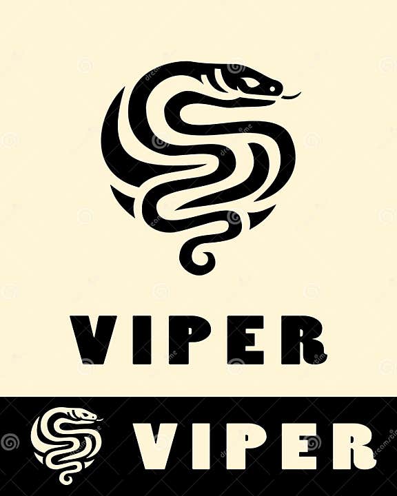 A Sleek Abstract Black Logo of a Coiled Viper Stock Vector ...