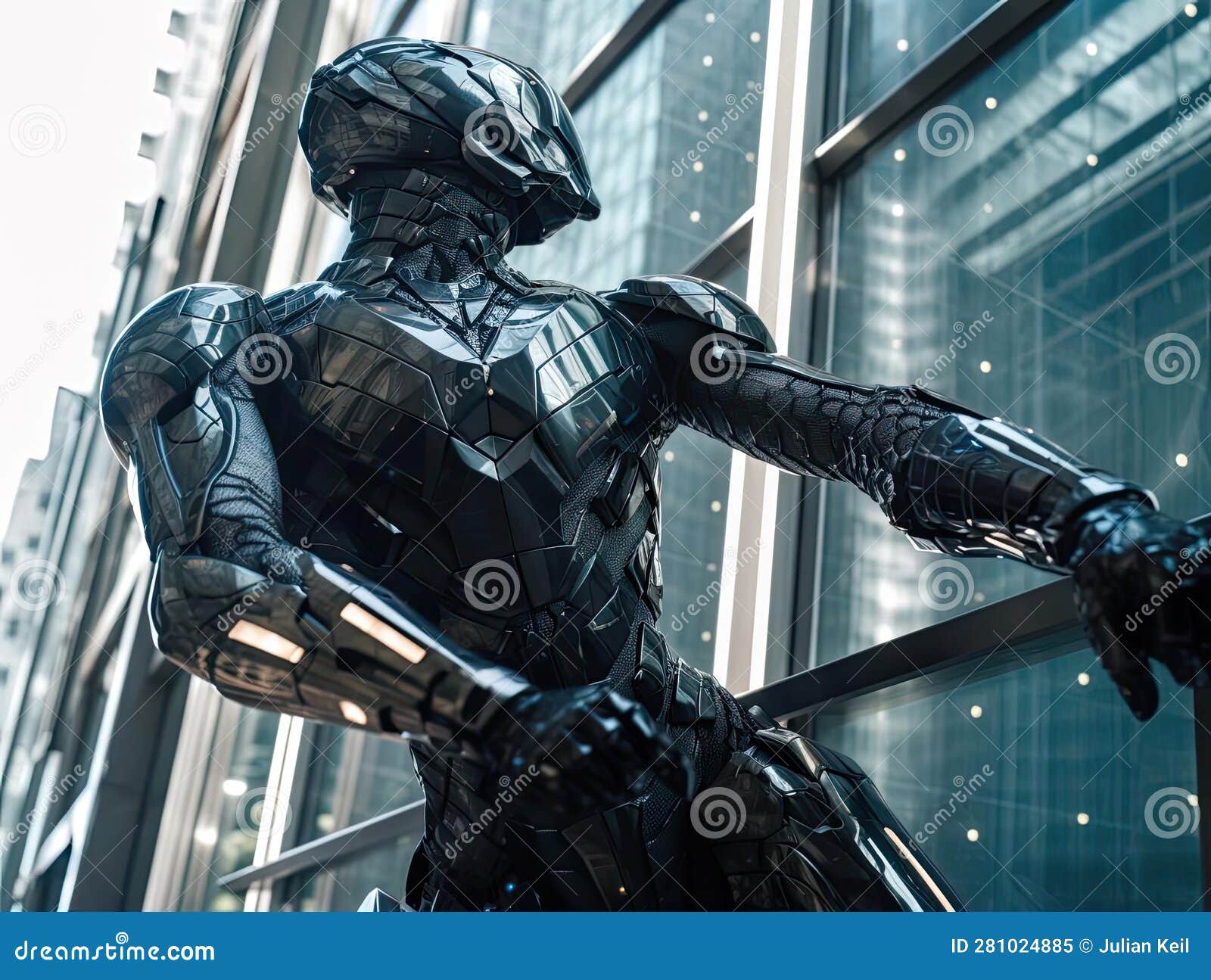 Enhanced Spy Climbs Futuristic Skyscraper Stock Illustration ...