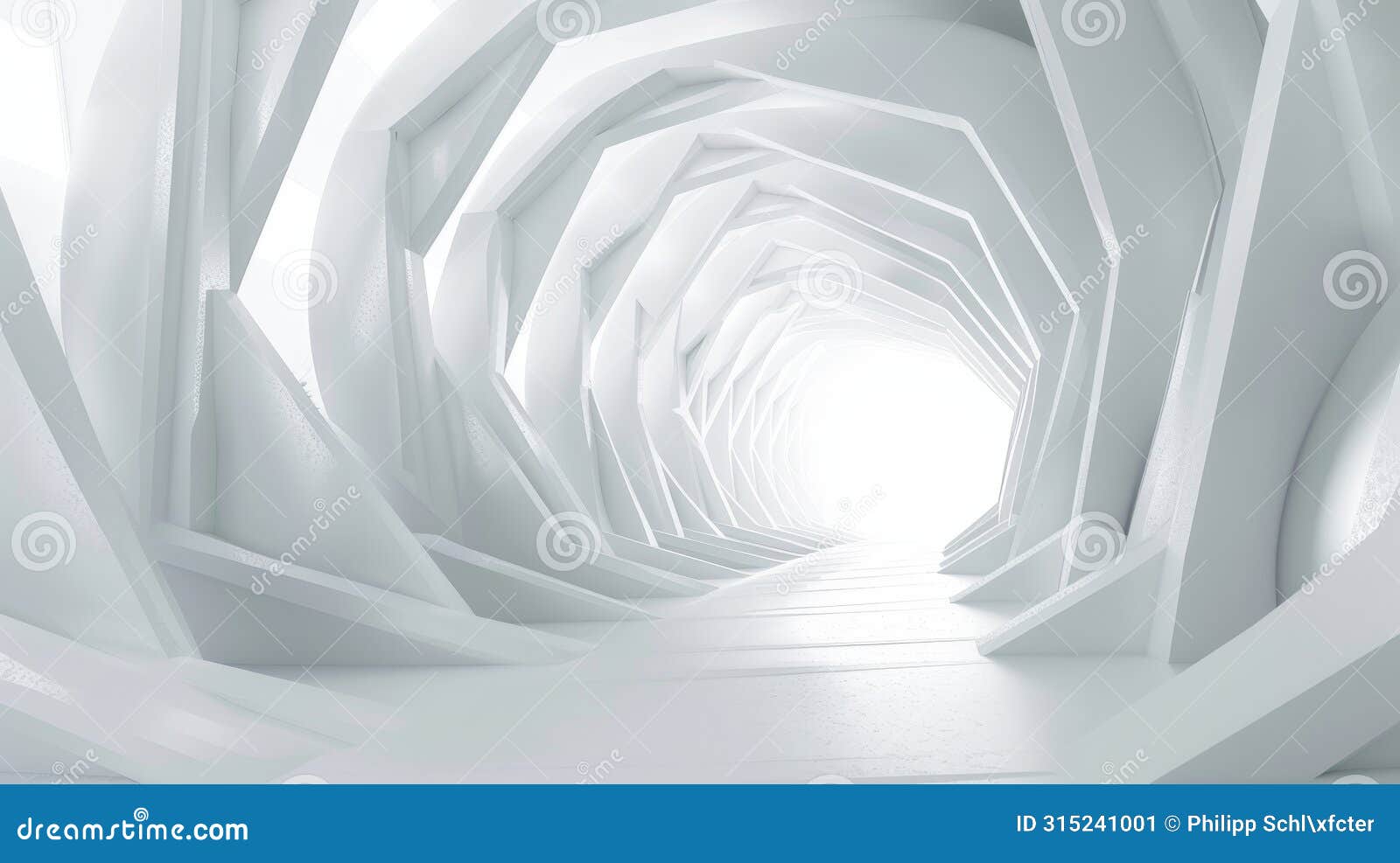 Sleek Architectural Design of a Circular White Corridor Creates a Sense ...