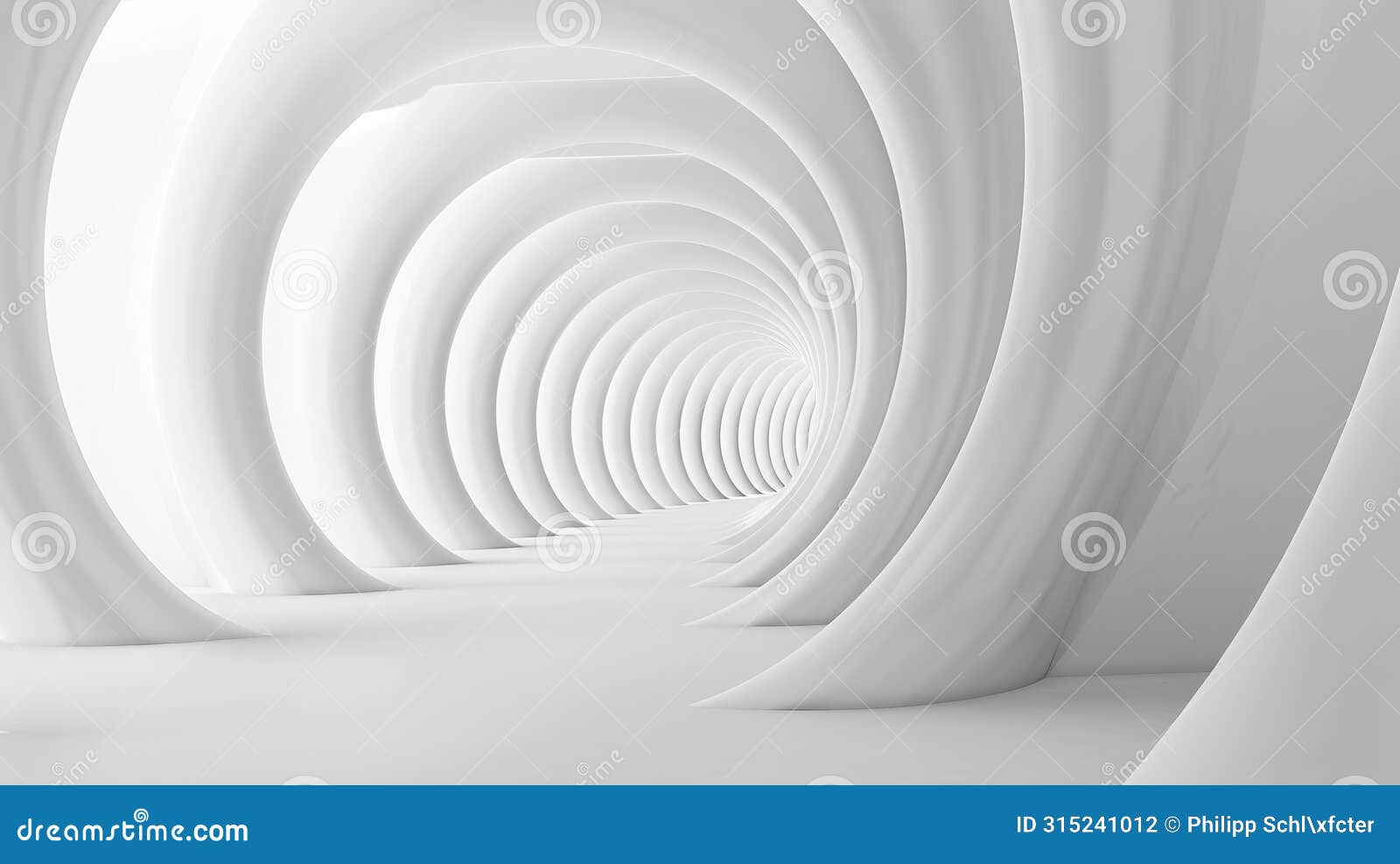 Sleek Architectural Design of a Circular White Corridor Creates a Sense ...