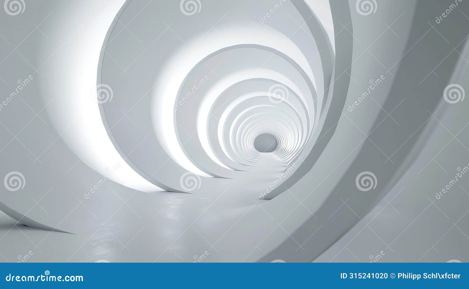 Sleek Architectural Design of a Circular White Corridor Creates a Sense ...