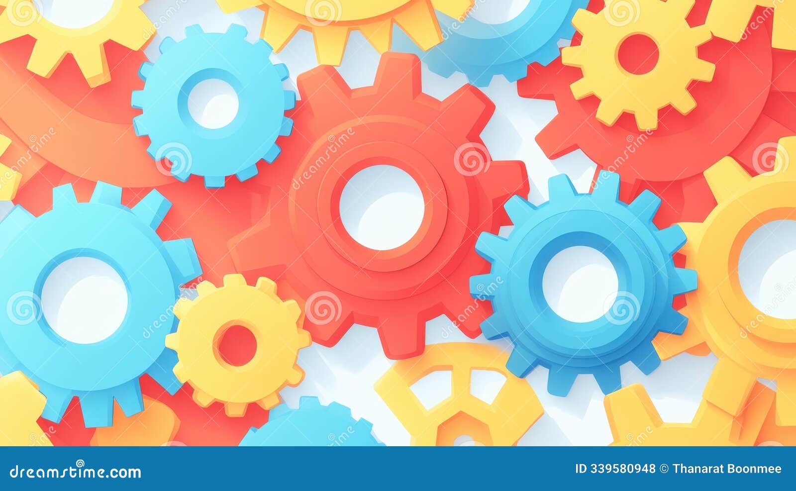 A Sleek Banner Featuring Interlocking Gearwheels Symbolizes Teamwork ...
