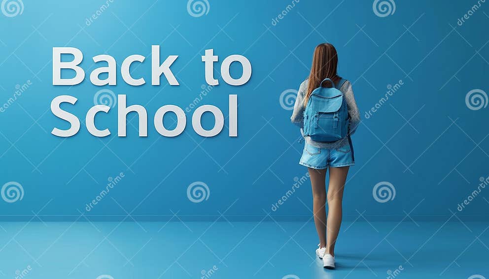 Sleek Banner with a Student in Uniform, Plain Background, and Back To ...