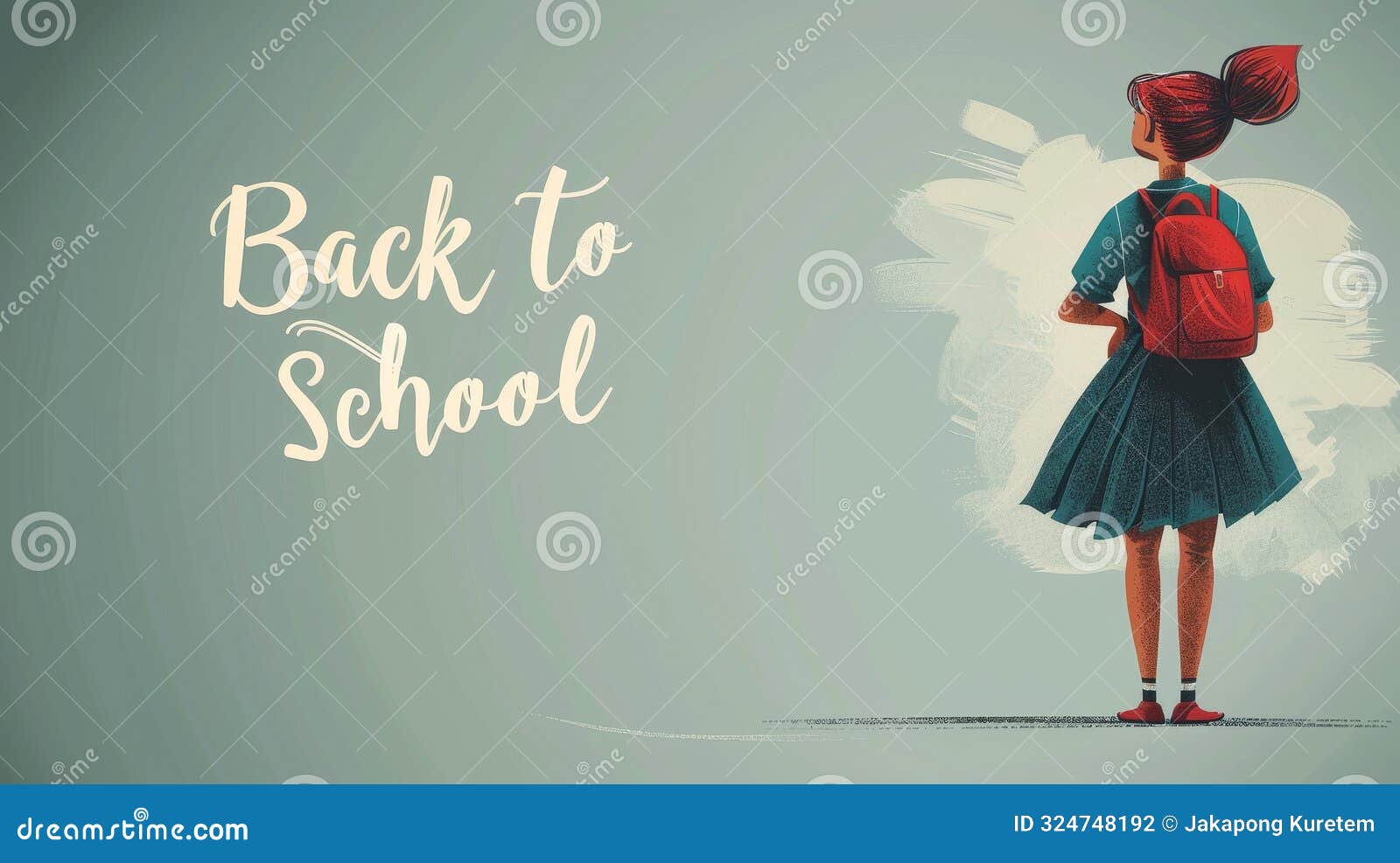 Sleek Banner with a Student in Uniform, Plain Background, and Back To ...