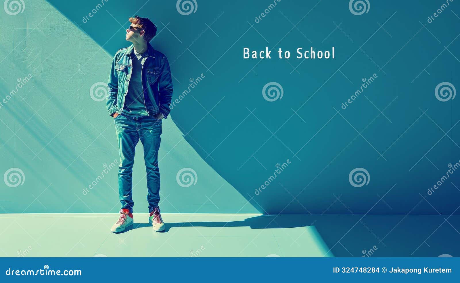 Sleek Banner with a Student in Uniform, Plain Background, and Back To ...