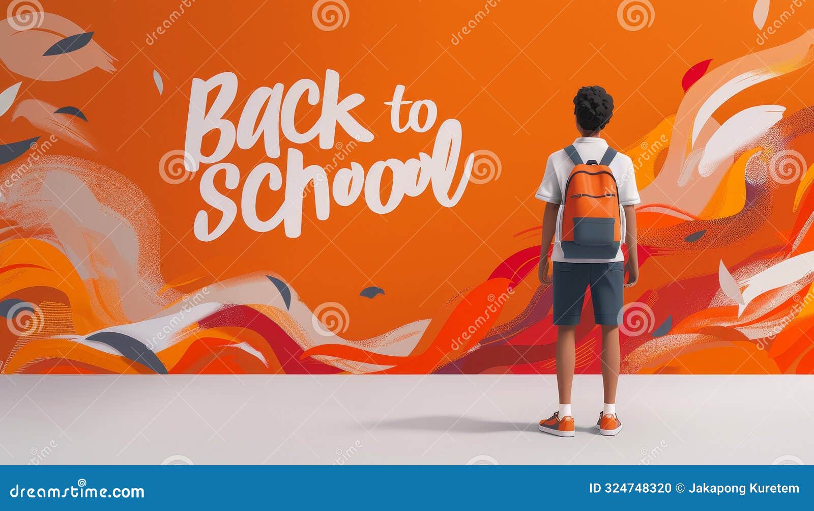 Sleek Banner with a Student in Uniform, Plain Background, and Back To ...