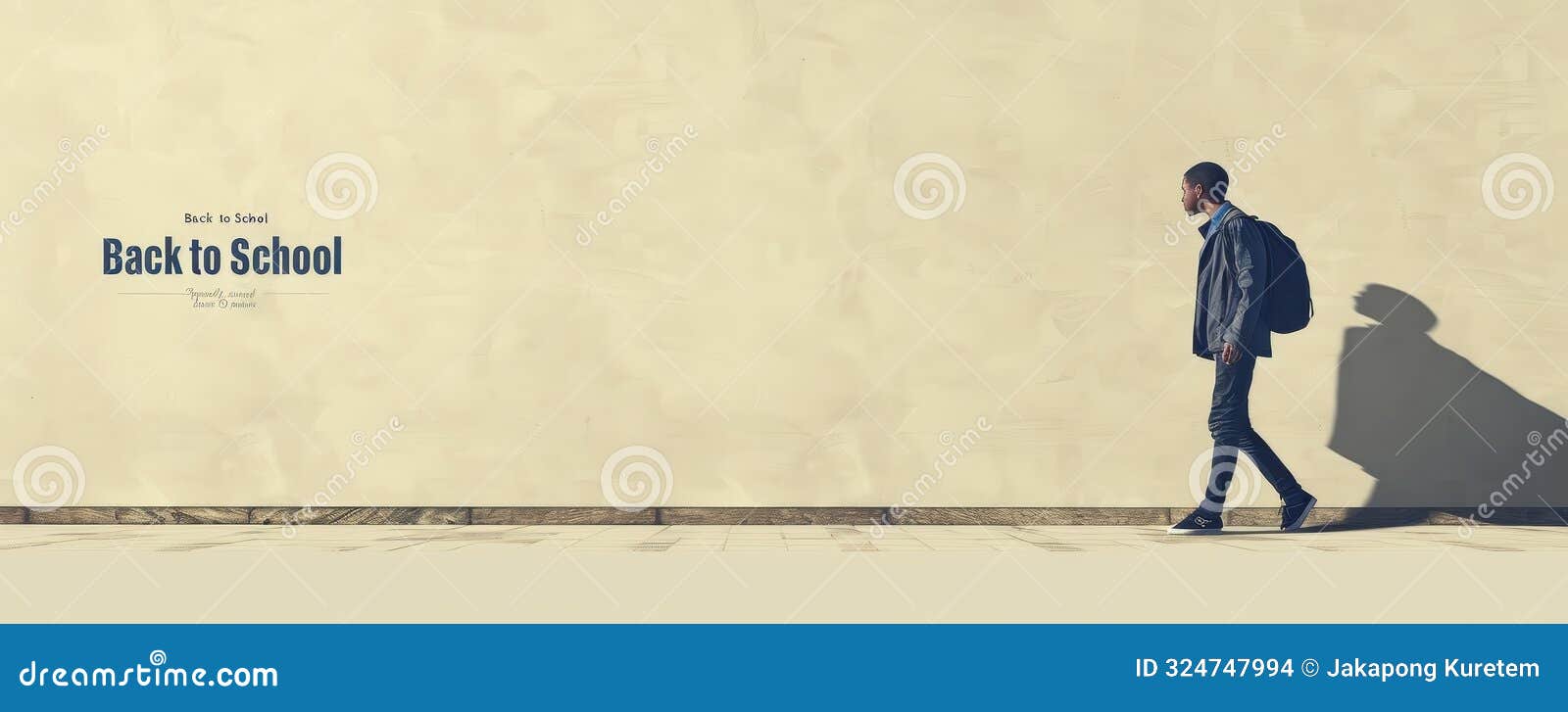 Sleek Banner with a Student in Uniform, Plain Background, and Back To ...