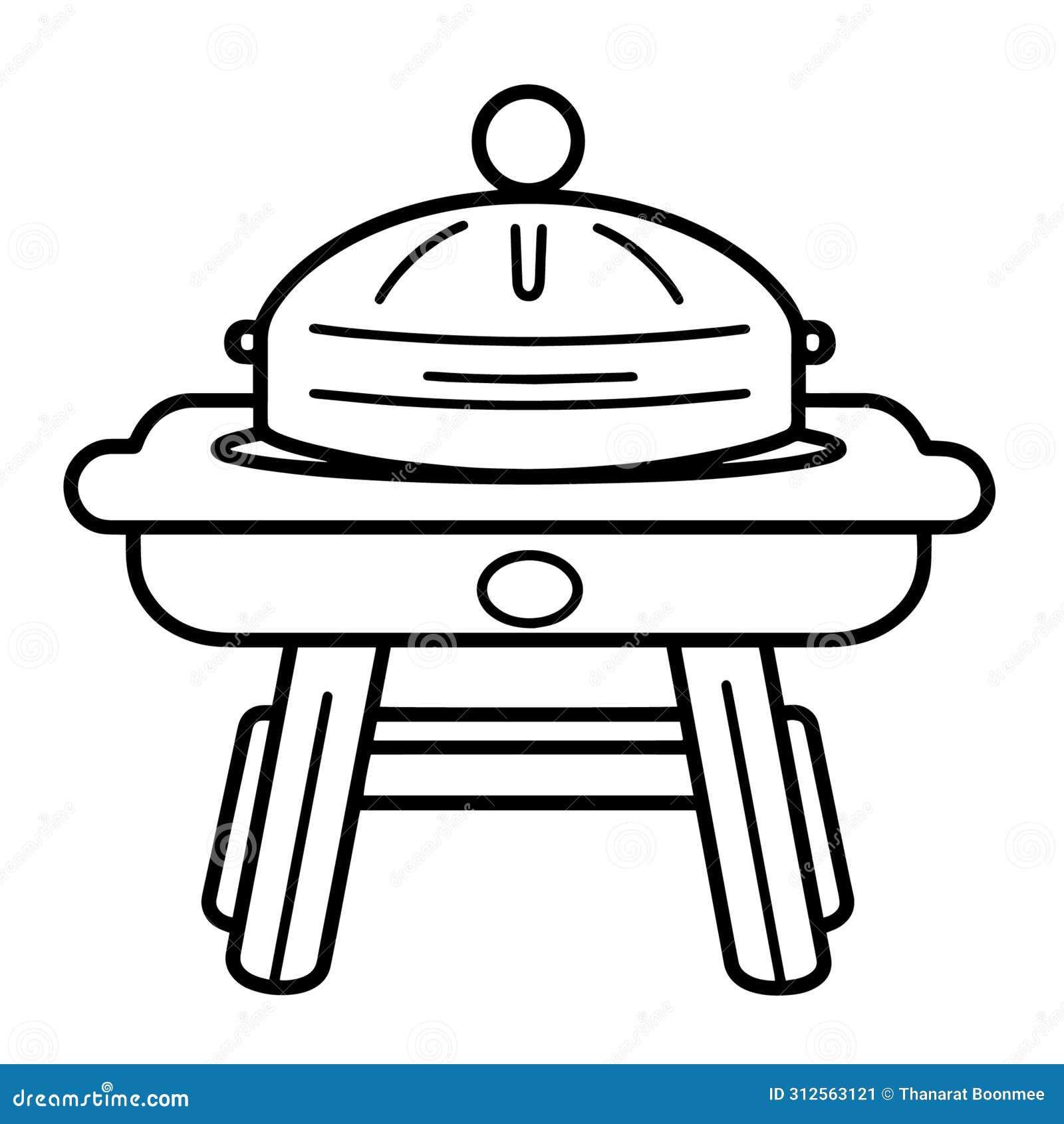 Minimalist Vector Outline of a Barbecue Icon for Versatile Use Stock ...