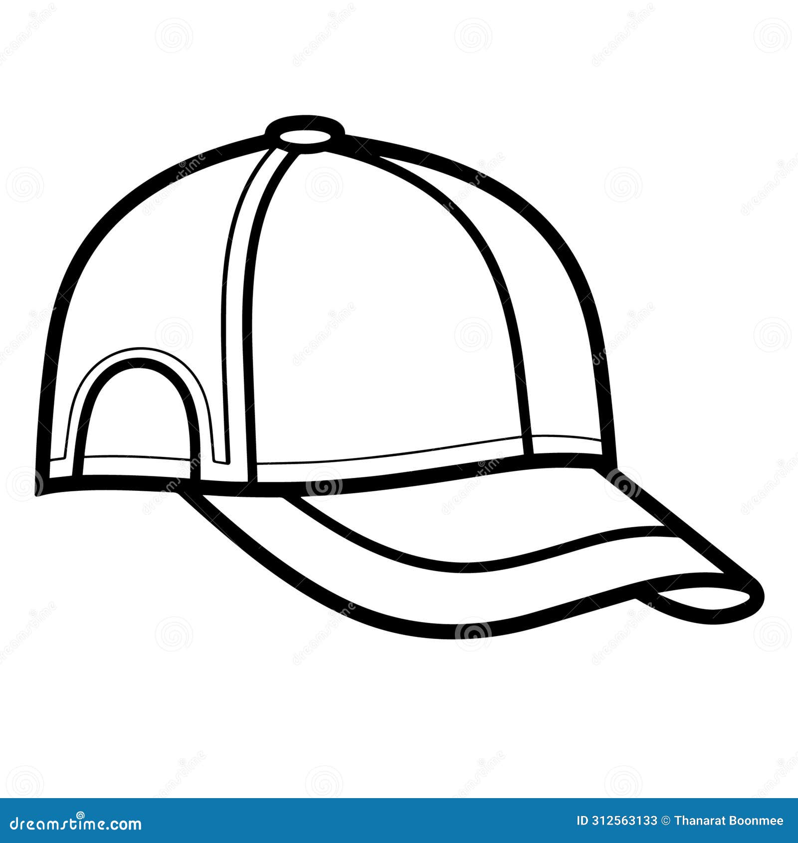Minimalist Vector Outline of a Baseball Cap Icon for Versatile Use ...