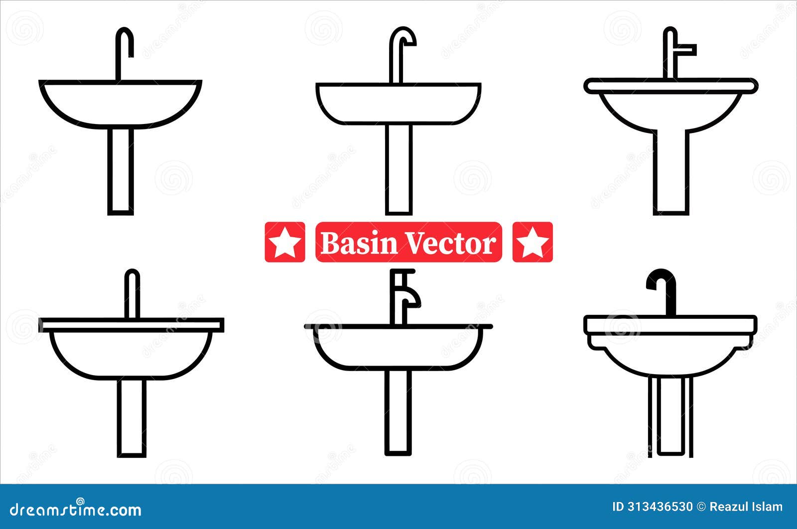 Sleek Basin Vector Silhouette Collection Modern Designs for Interior ...