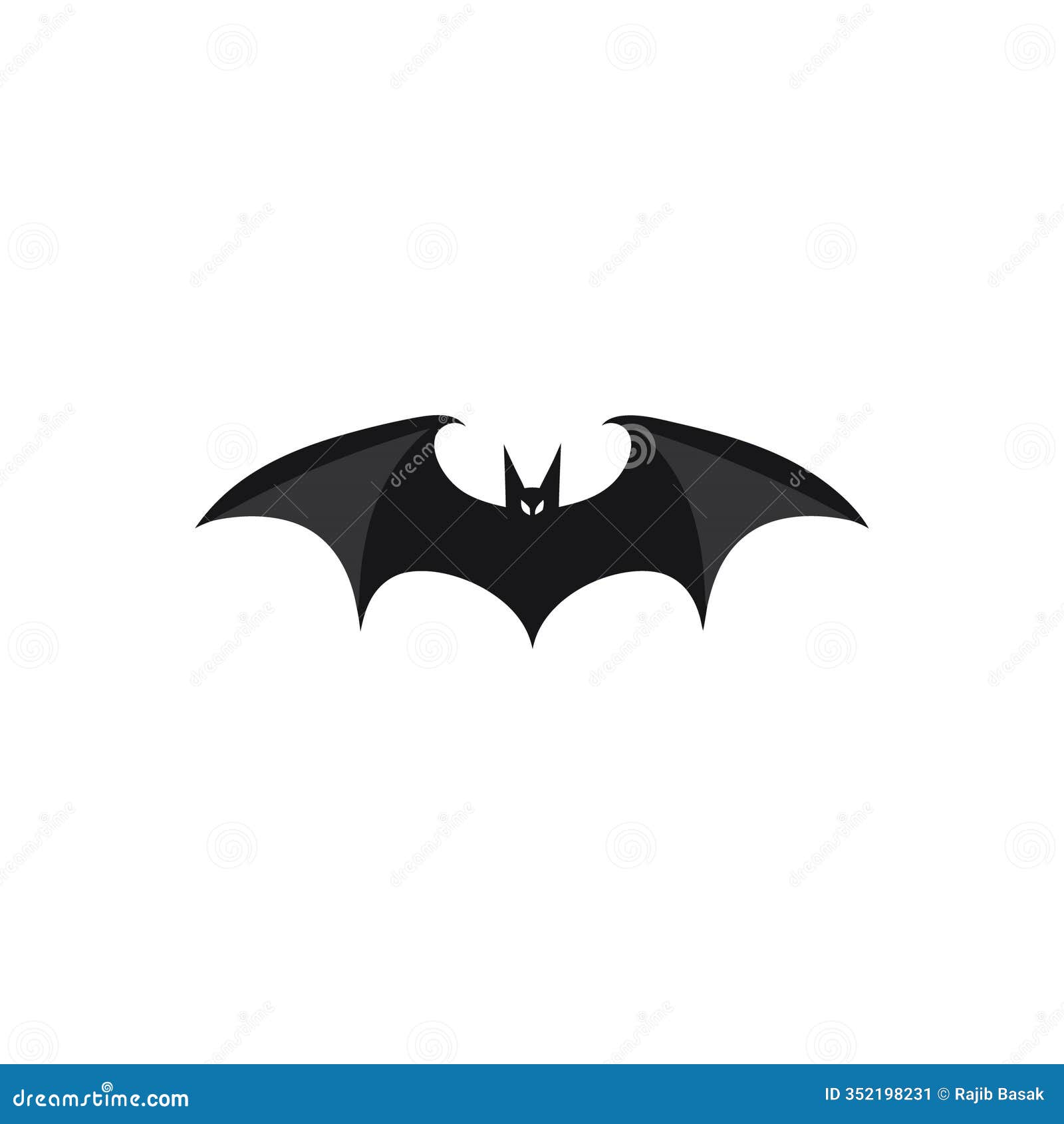 Sleek Black Bat Symbol for Creative Projects Stock Image - Image of ...