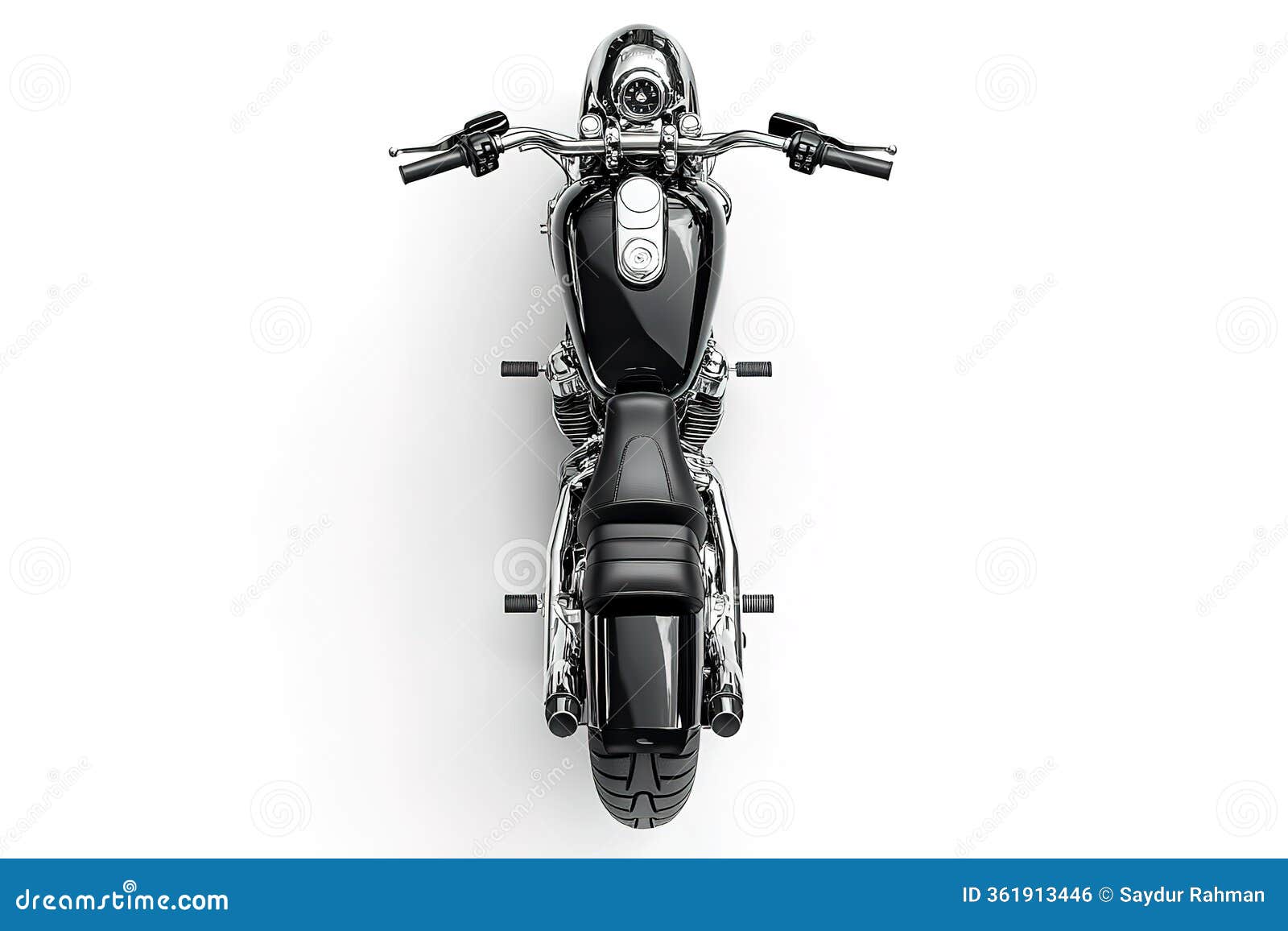 Sleek Black and Chrome Motorcycle Engine: Overhead Studio Shot ...