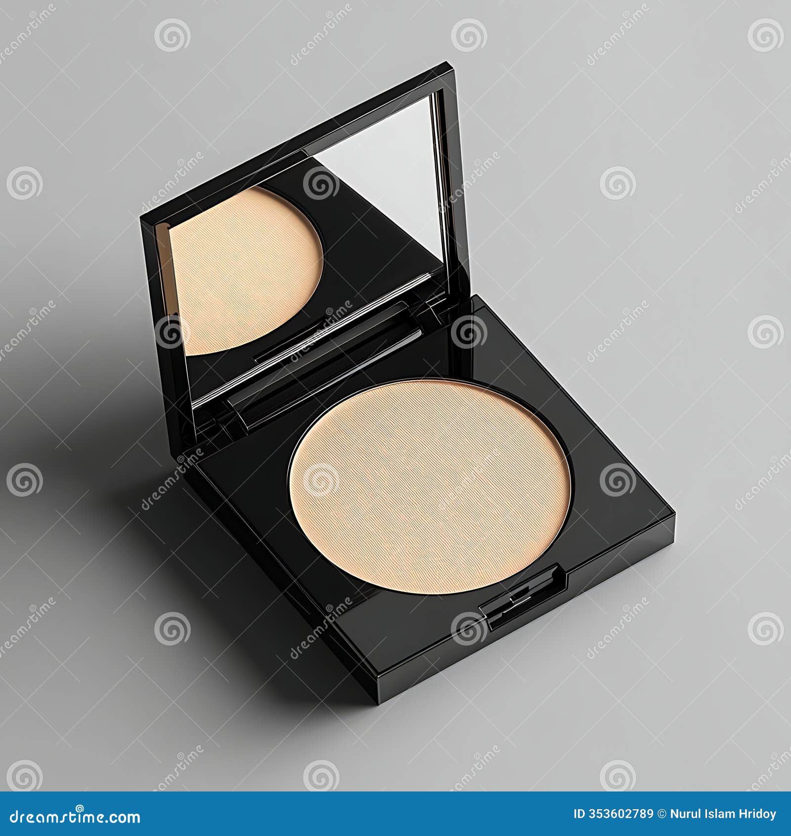 Sleek Black Compact Powder for daily Makeup Routine Stock Illustration ...