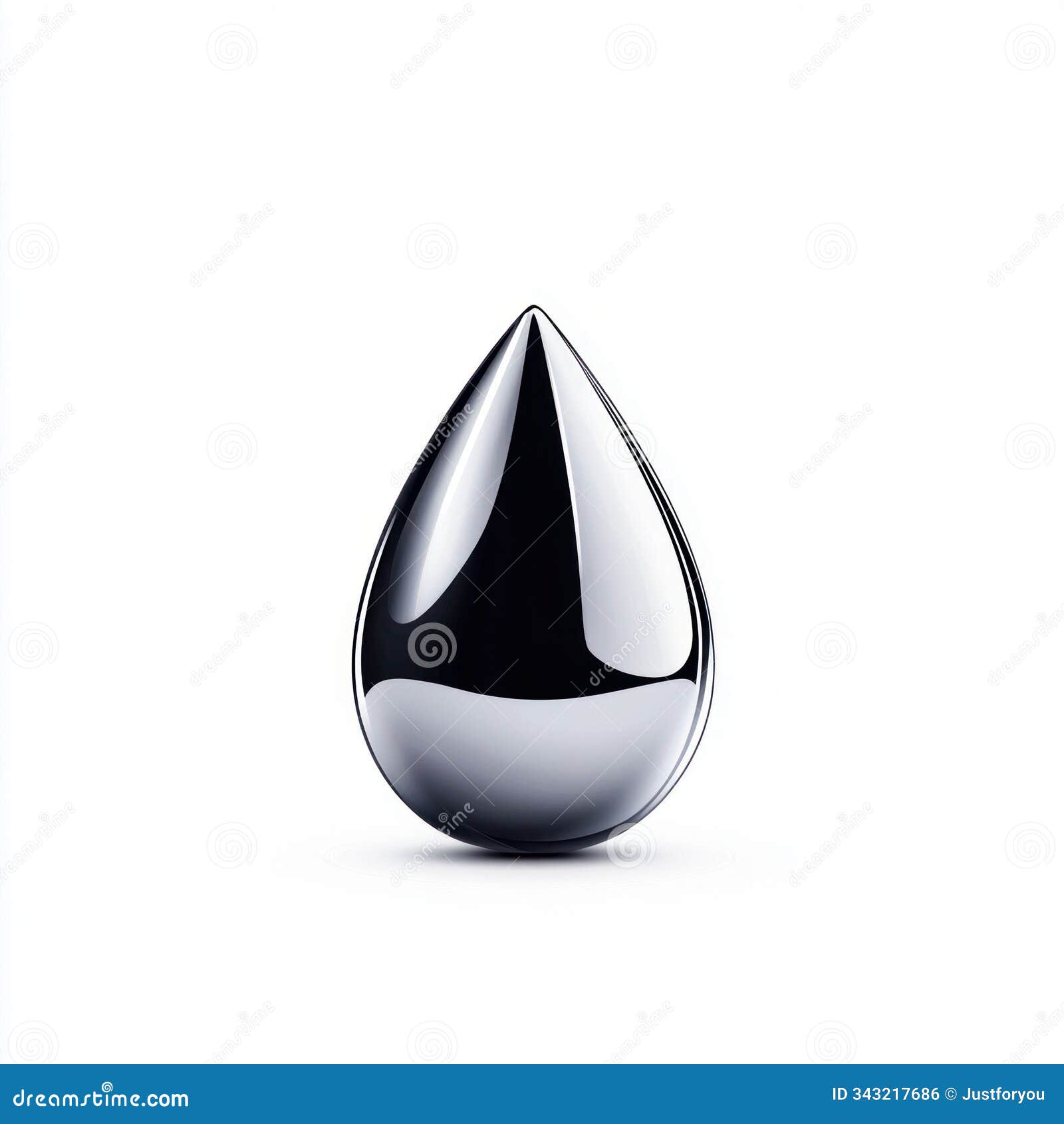 Sleek Black Drop-Shaped Object on White Background Stock Illustration ...