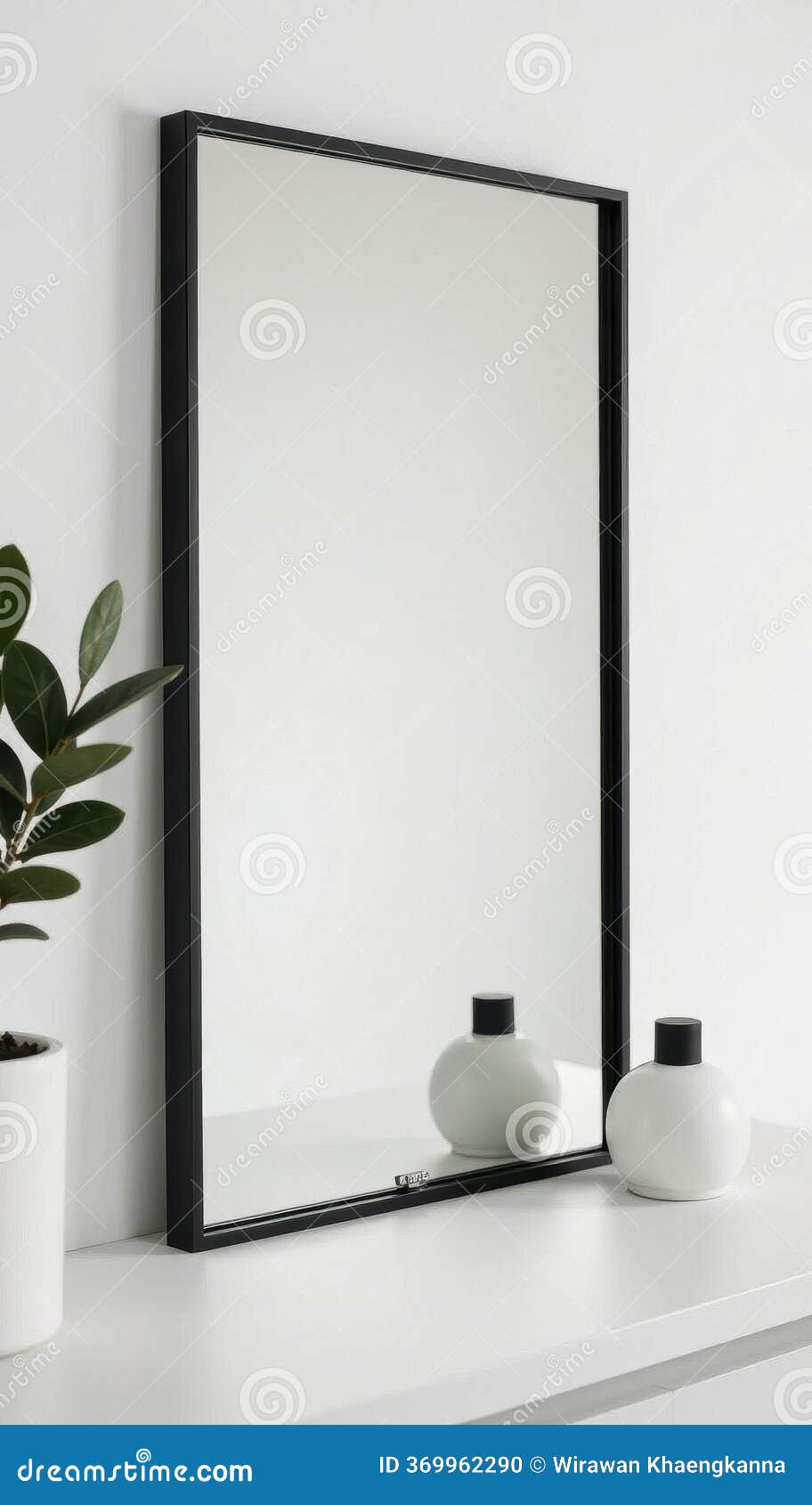 Mirror Is Rectangular Insulated. Realistic Rectangular Mirror Frame ...
