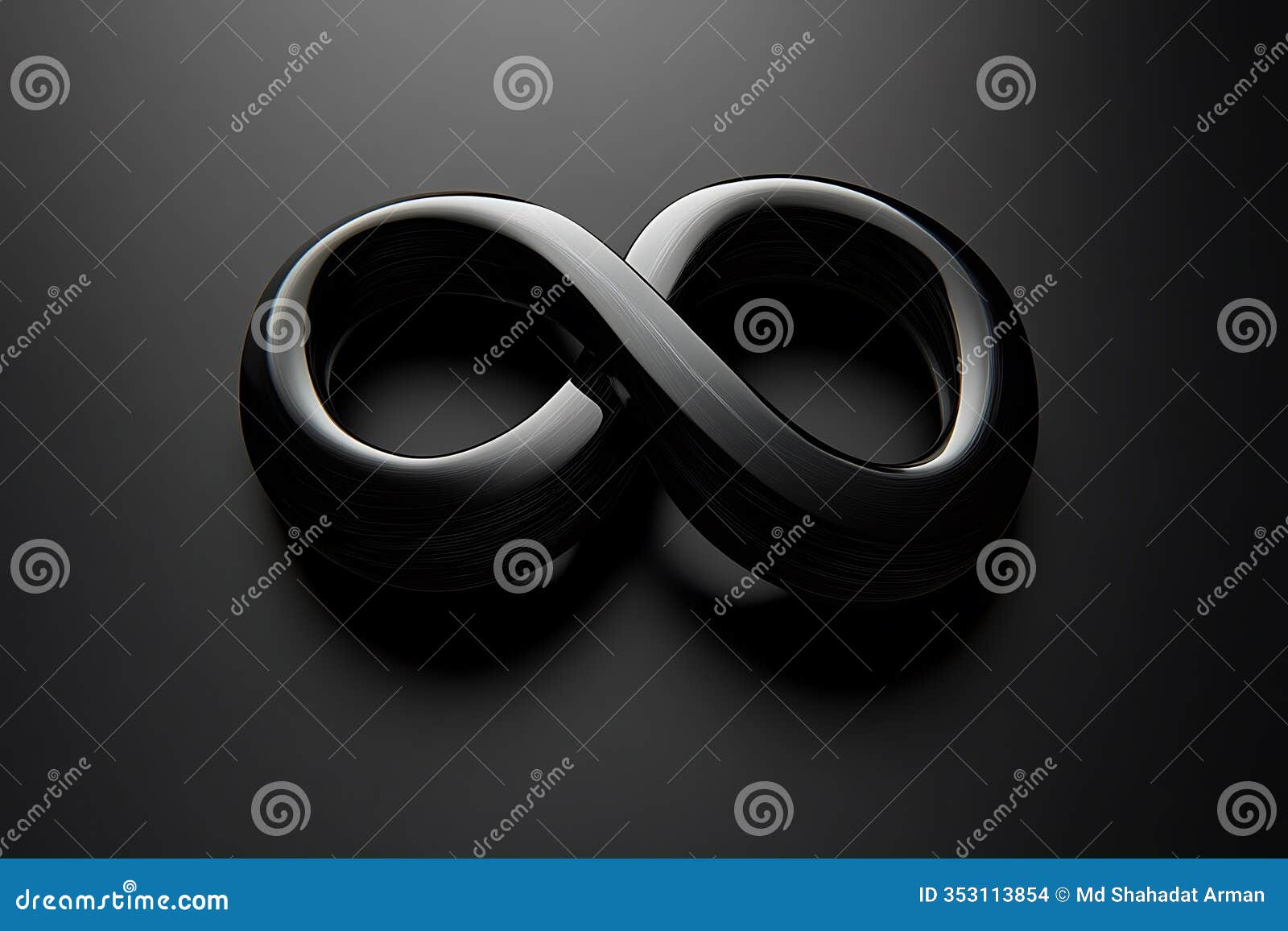 Sleek Black Infinity Symbol On Dark Background Stock Photo ...