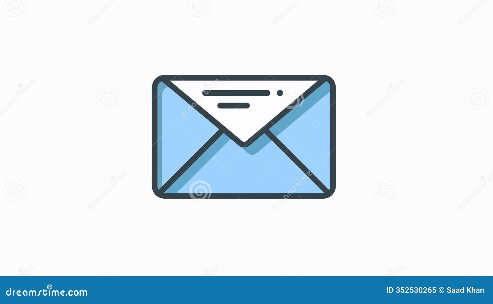 Sleek Black Linear Flat Design Email Icon for Professional Use Stock ...