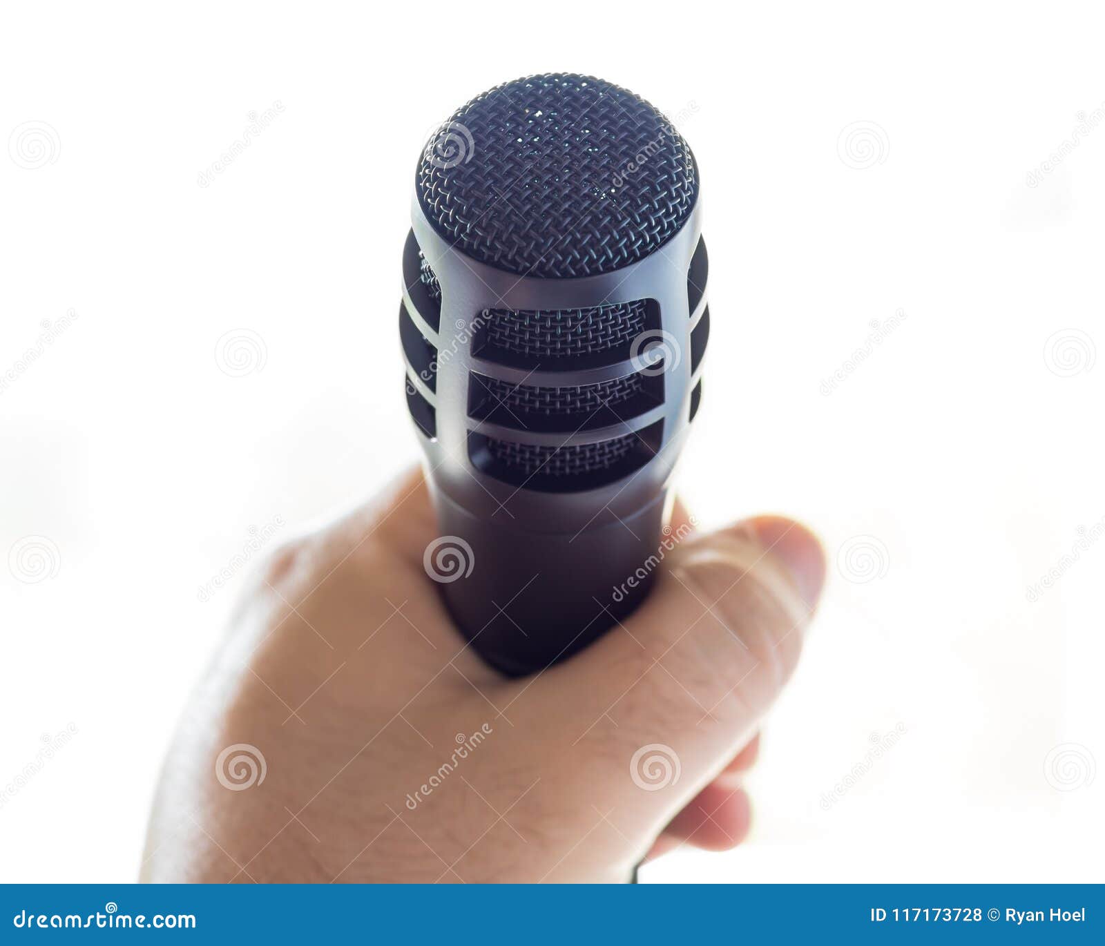 Holding a Microphone on Its Stand Stock Photo - Image of language ...