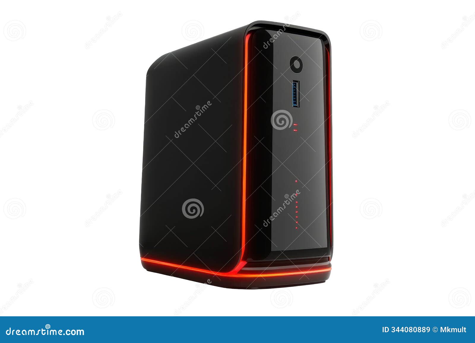 Sleek Black and Red Computer Server Tower Isolated Stock Image - Image ...