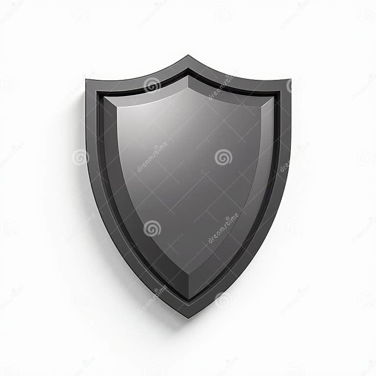 Sleek Black Shield Icon on a White Background Symbolizing Protection ...