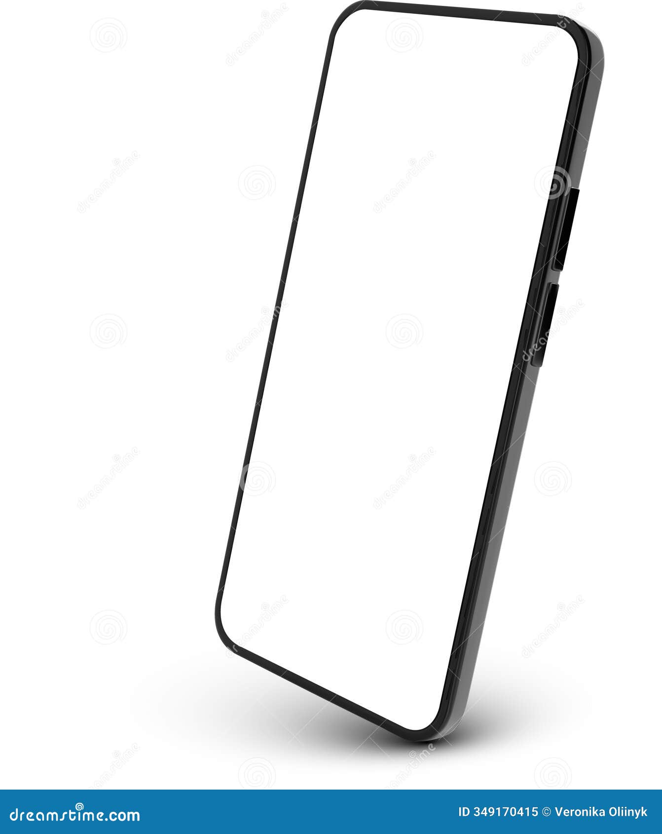 Black Smartphone With Notch Presentation Mockup Cartoon Vector ...