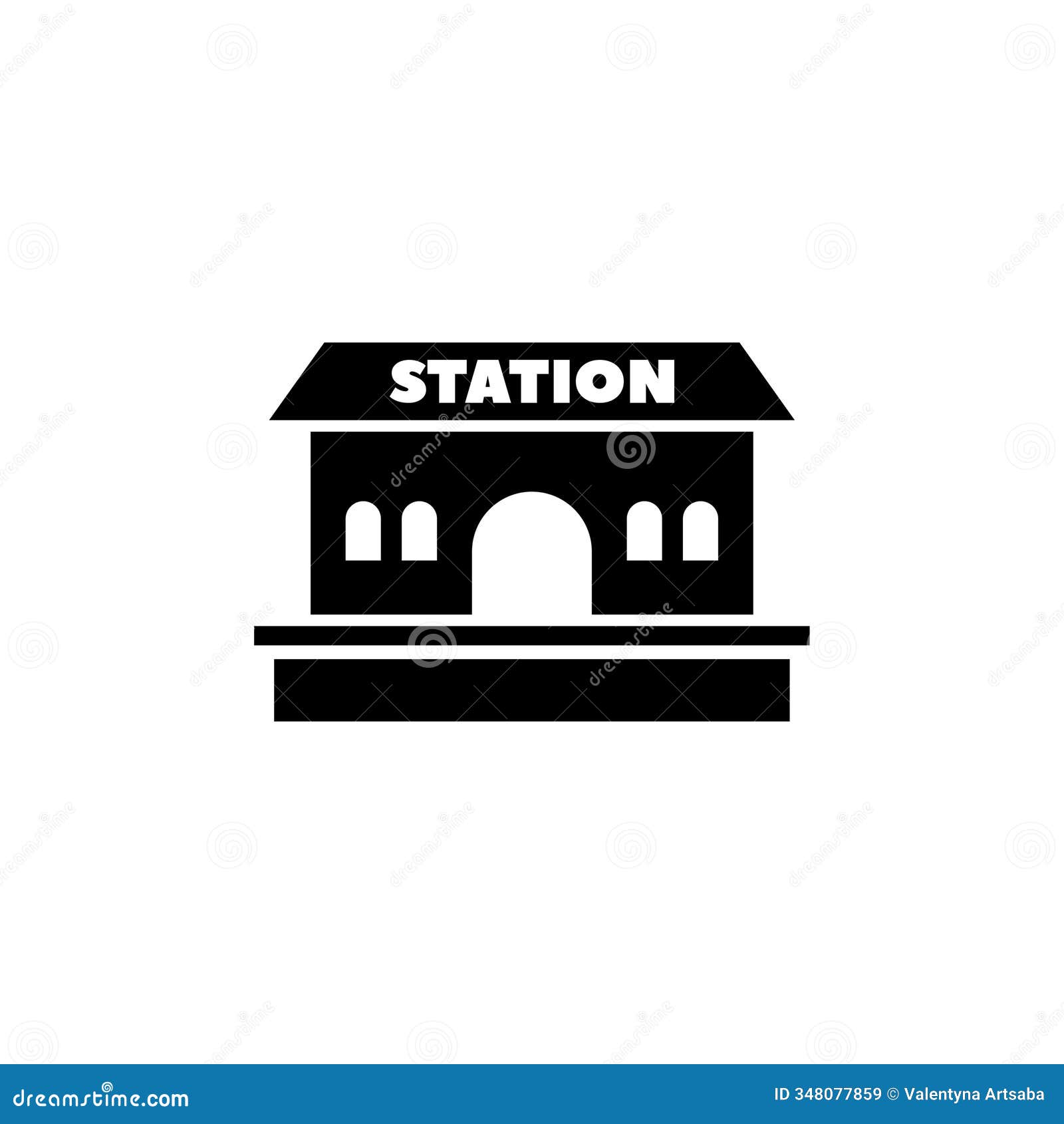 Sleek Black Train Station Icon, Ideal for Modern Transit Designs Stock ...