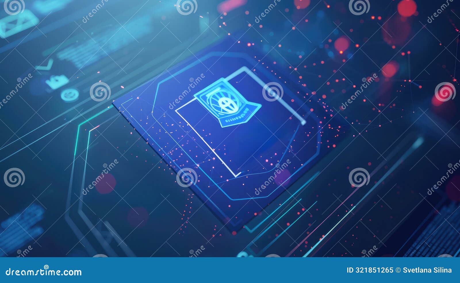 Sleek Blue Background Highlighting a Digital Certificate with Verified ...