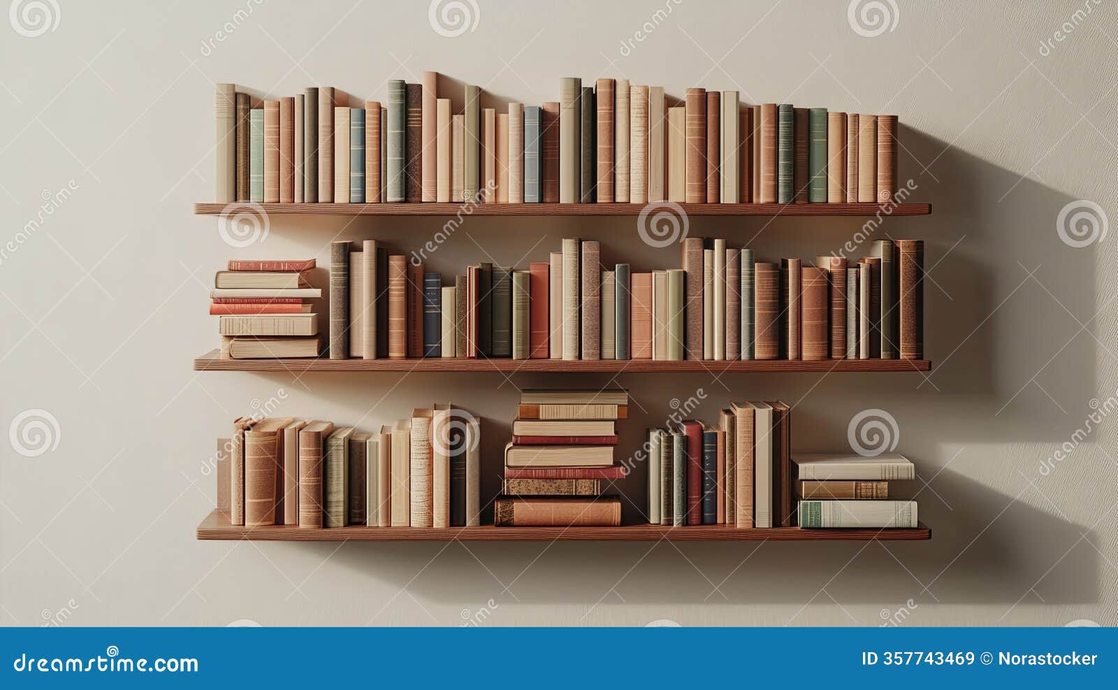A Sleek Bookcase with Invisible Mounting, Creating the Illusion of ...