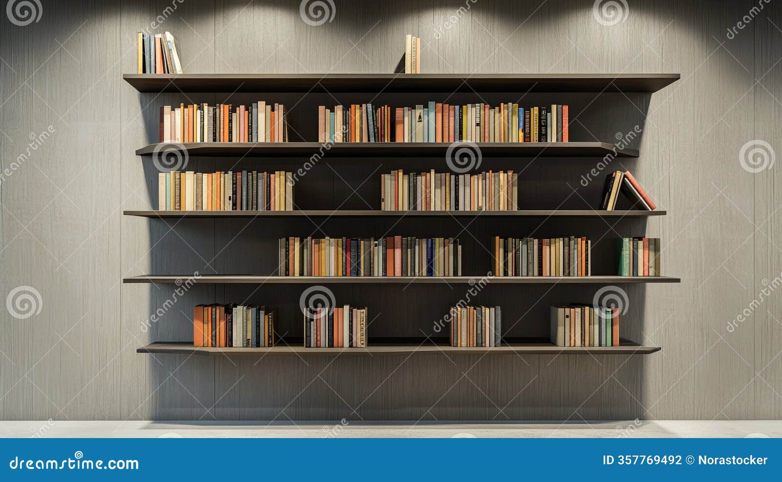 A Sleek Bookcase with Invisible Mounting, Creating the Illusion of ...