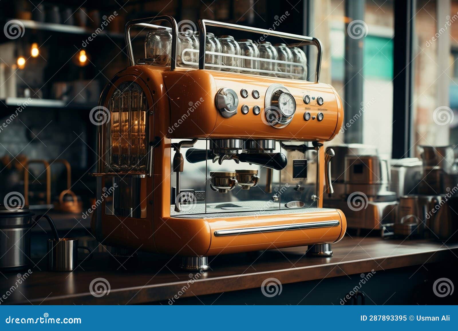 Sleek Coffee Machine Enhances Kitchen Aesthetics. AI Stock Illustration ...
