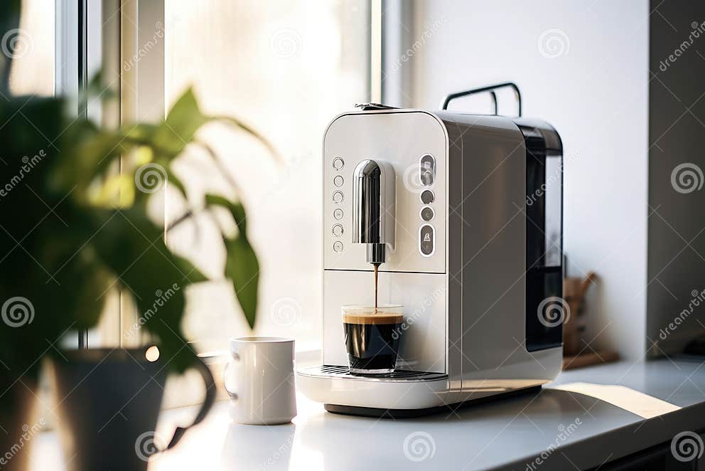 Sleek Coffee Machine Enhances Kitchen Aesthetics. Generative AI Stock ...