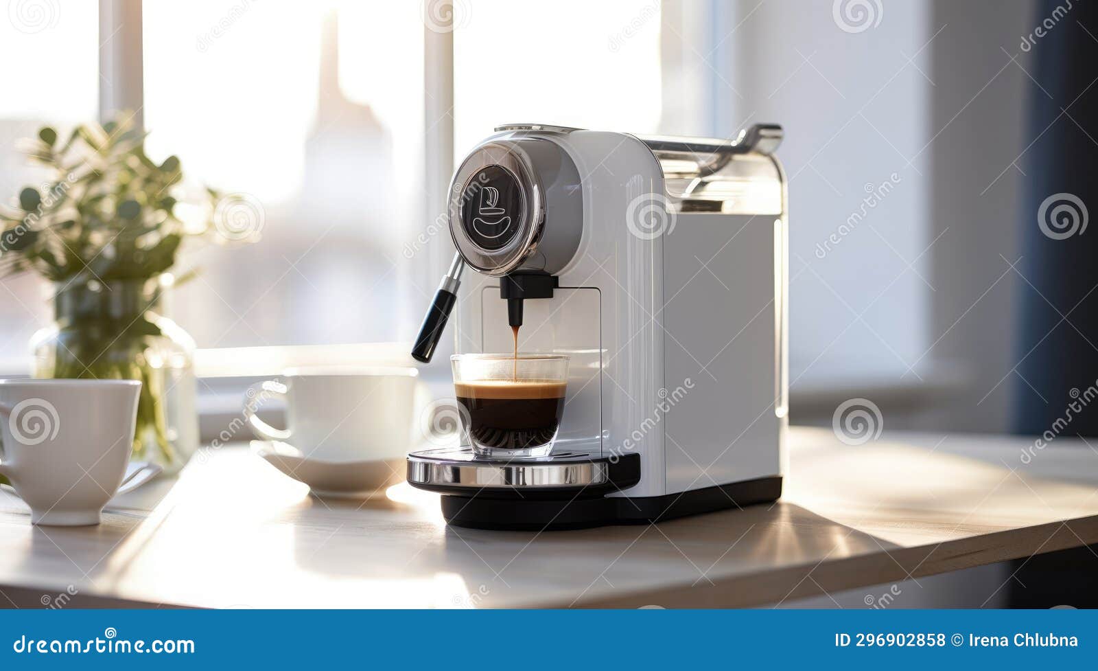Sleek Coffee Machine Enhances Kitchen Aesthetics. Generative AI Stock ...