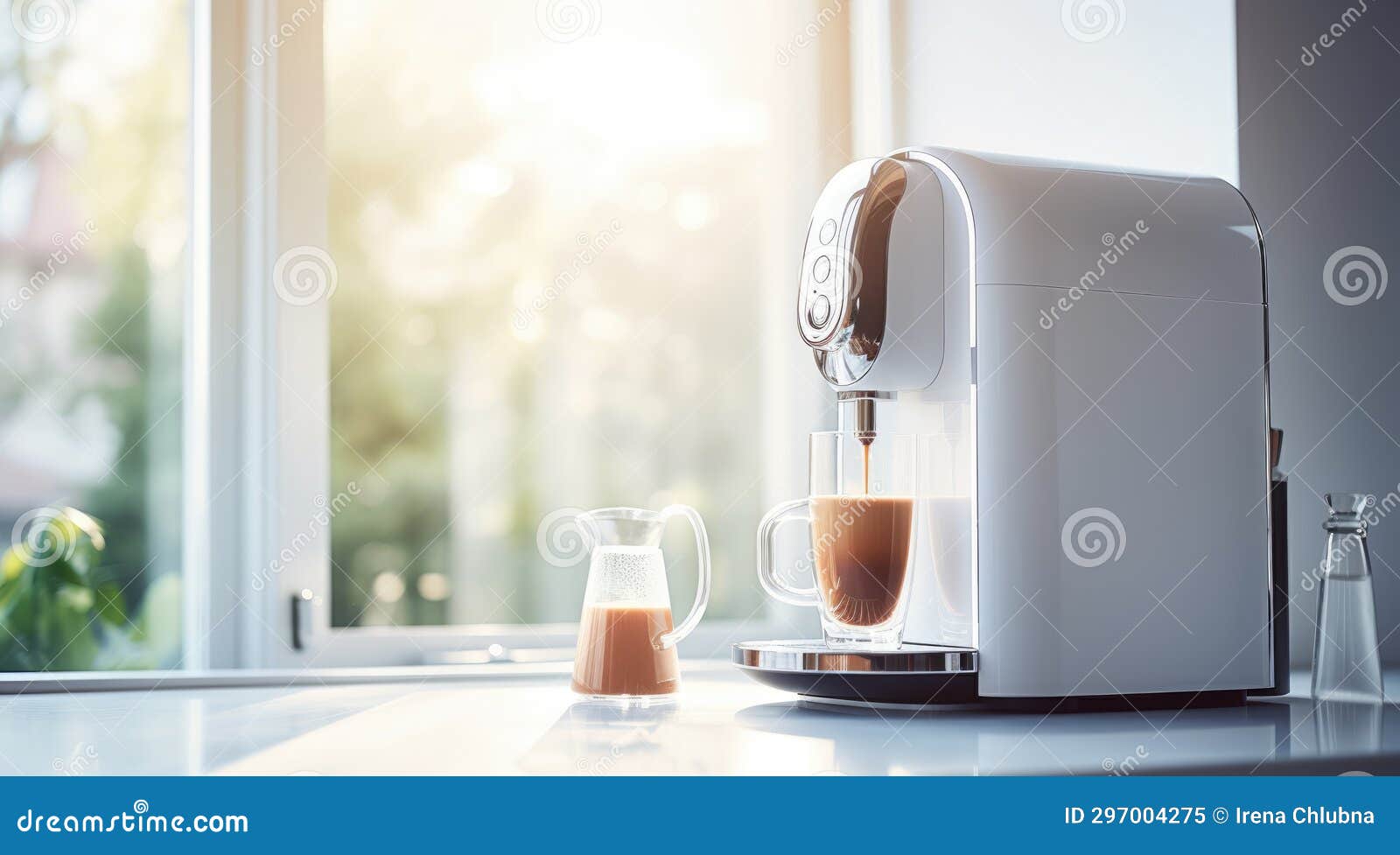 Sleek Coffee Machine Enhances Kitchen Aesthetics. Generative AI Stock ...