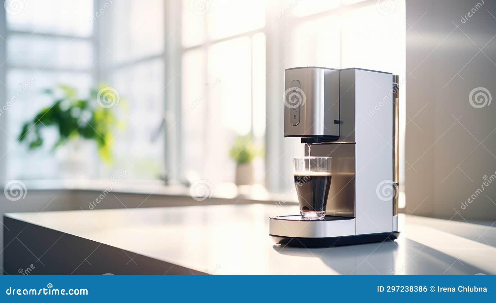 Sleek Coffee Machine Enhances Kitchen Aesthetics. Generative AI Stock ...