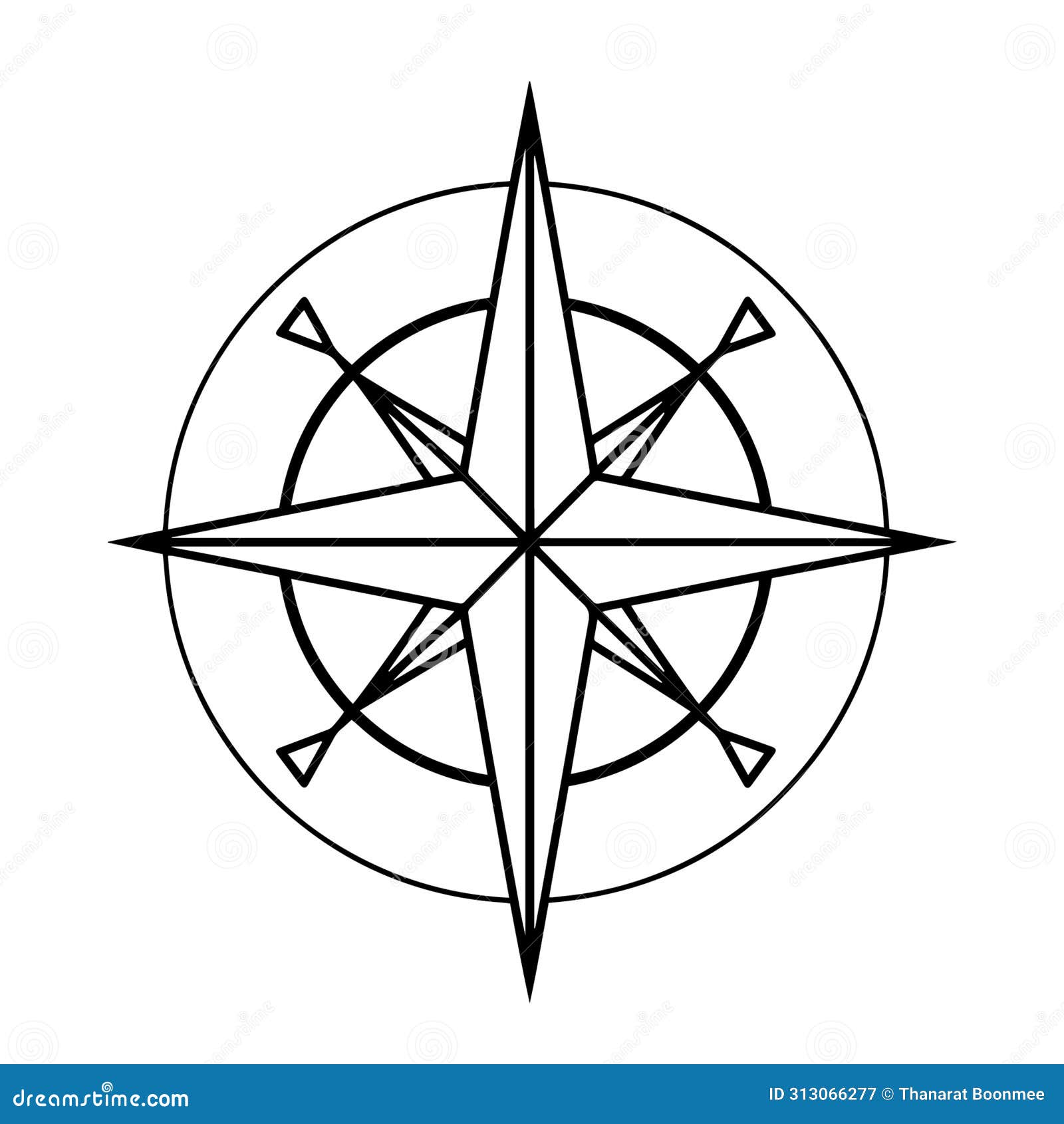 Sleek Compass Outline Icon in Vector Format for Navigation Designs ...