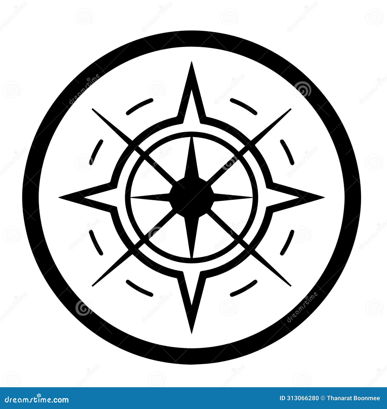 Sleek Compass Outline Icon in Vector Format for Navigation Designs ...