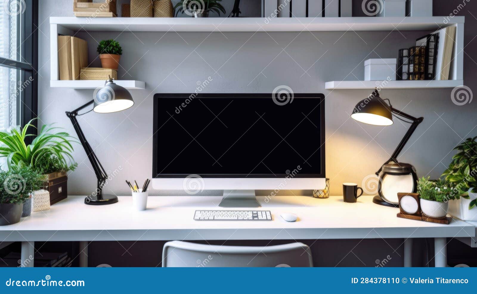 A Sleek Computer Screen Mockup Displayed within a Stylish Interior ...