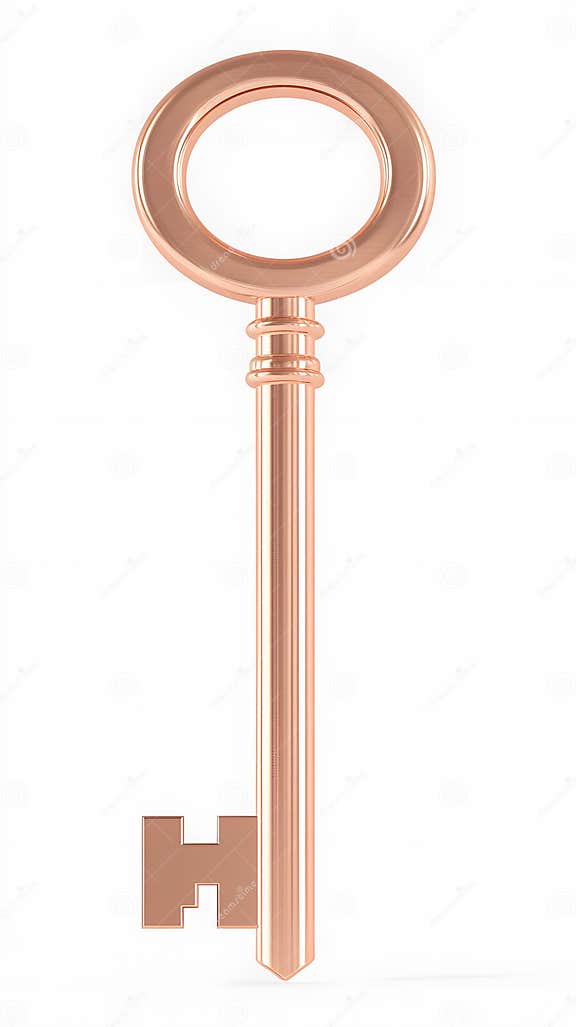 Sleek Copper Key with a Unique Design Stock Illustration - Illustration ...