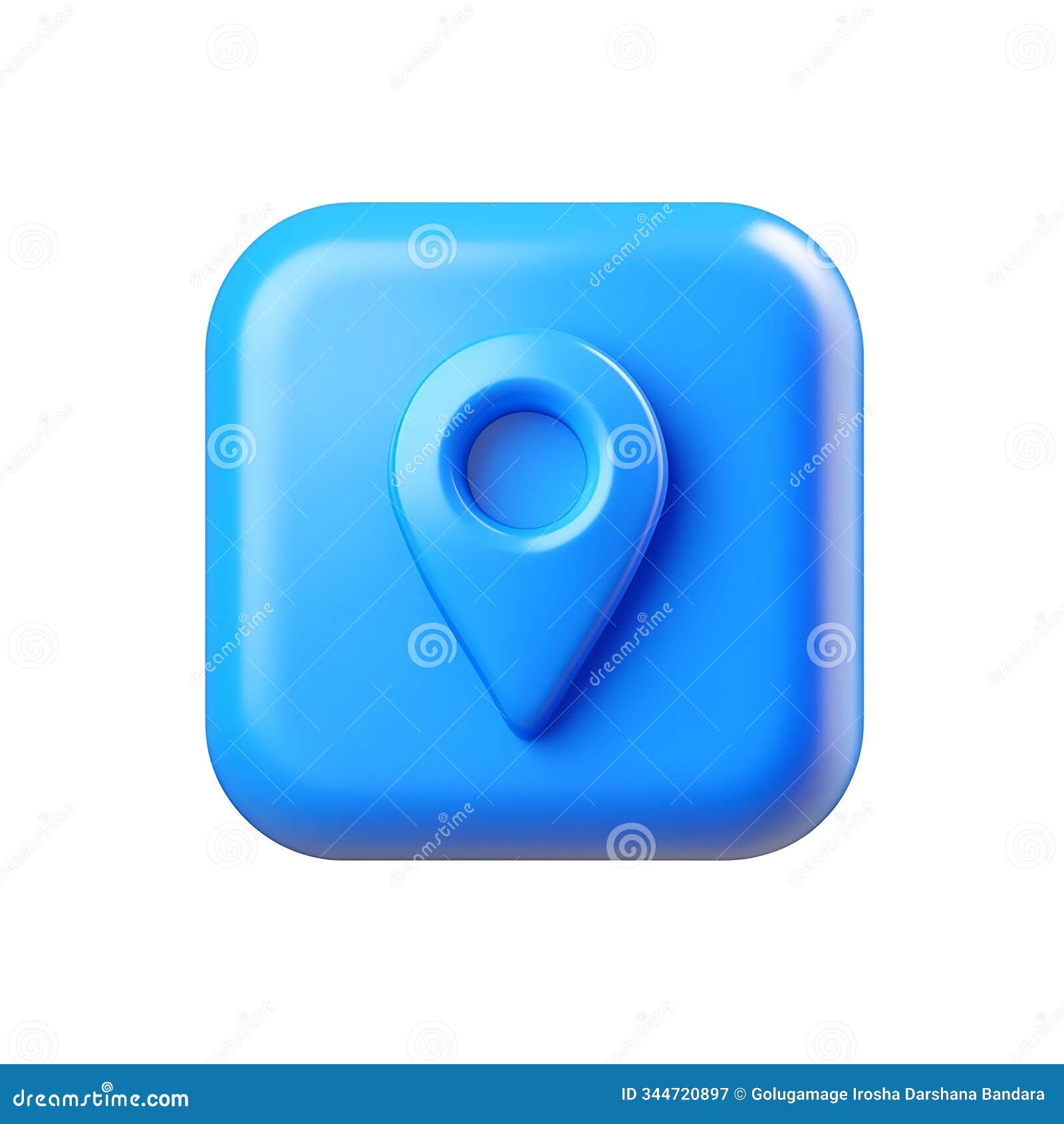 3D Blue Location Pin Icon Isolated on White Background Stock ...