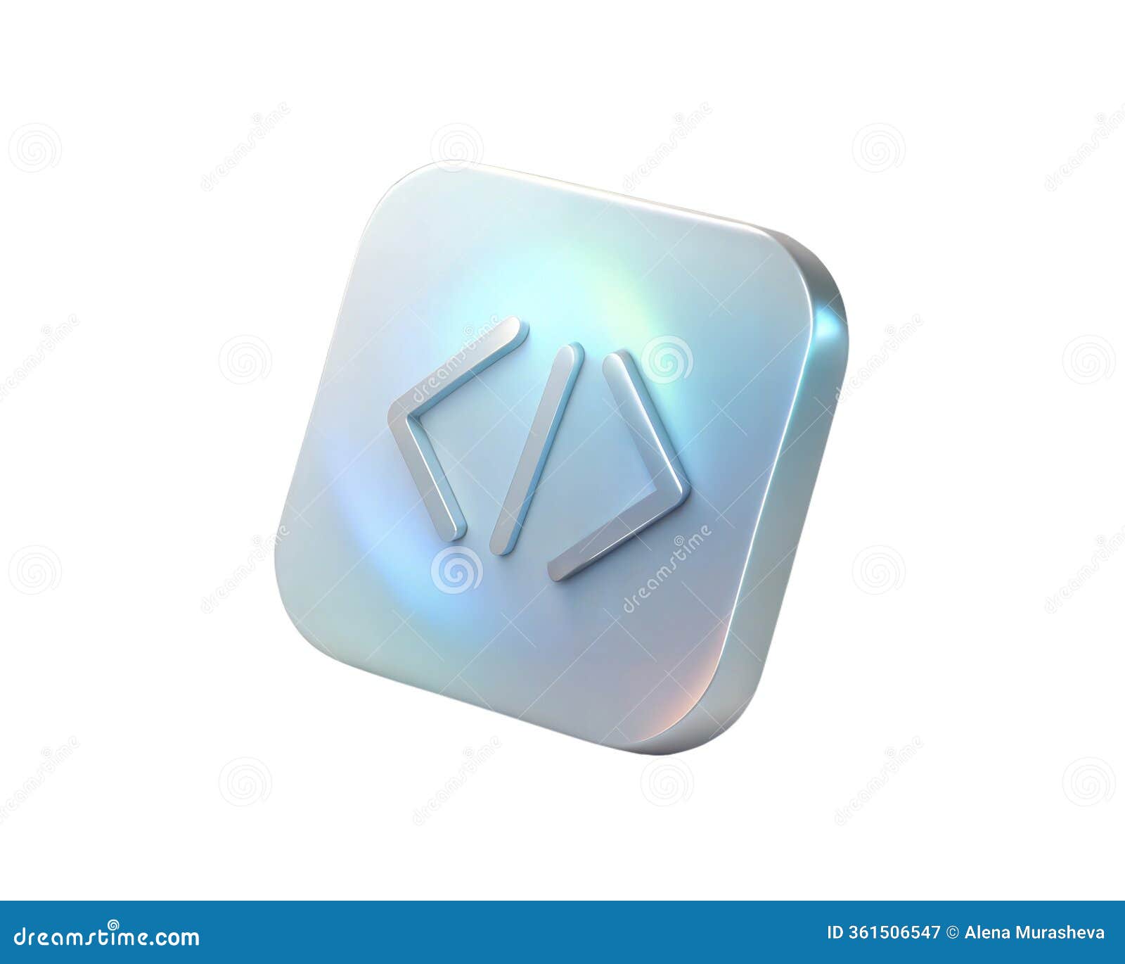 Holographic 3D Icon of Coding, Isolated on White Background Stock Illustration - Illustration of ...