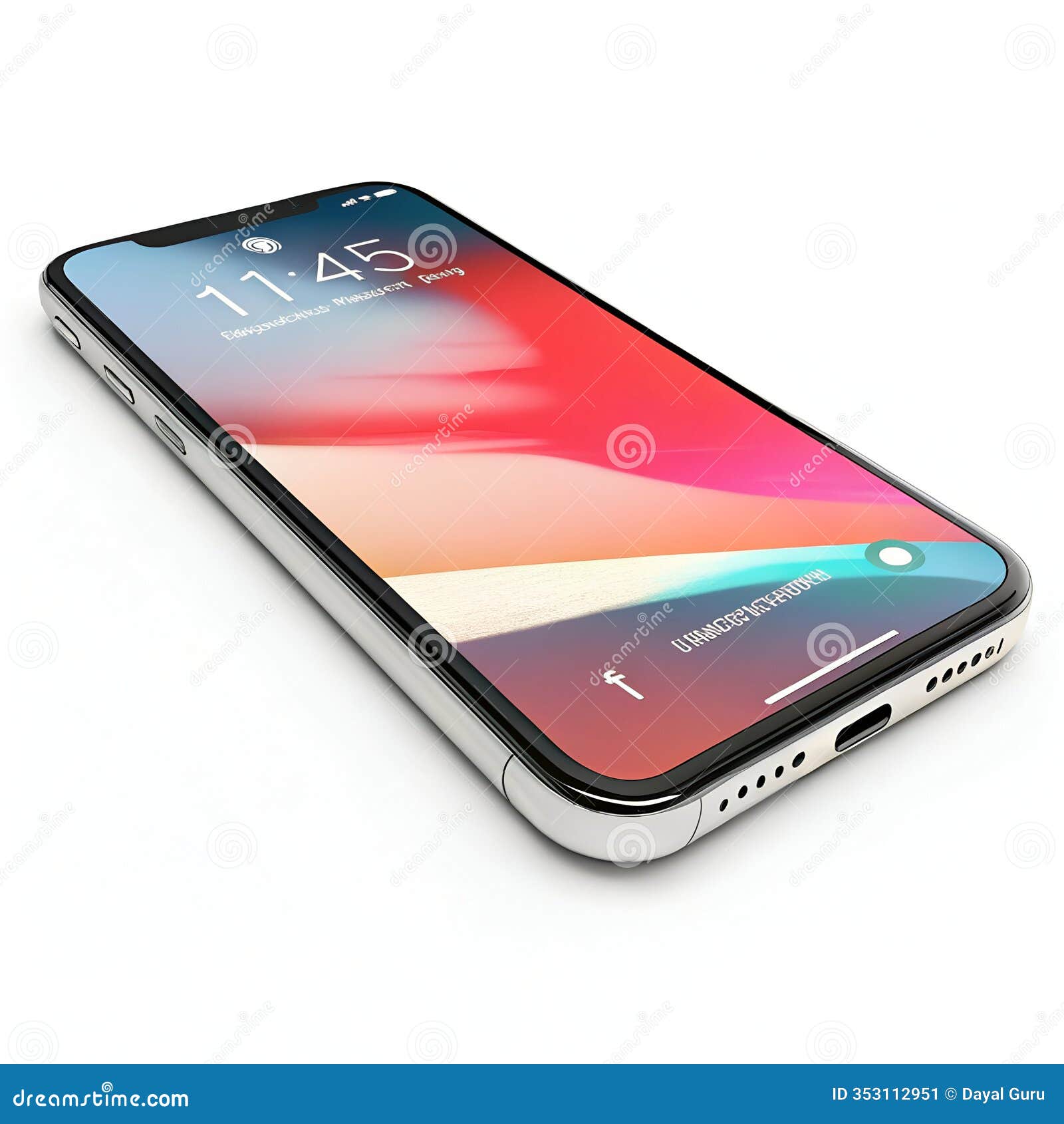 Smartphone 3D Rendering Isolated on White Background Stock Image ...