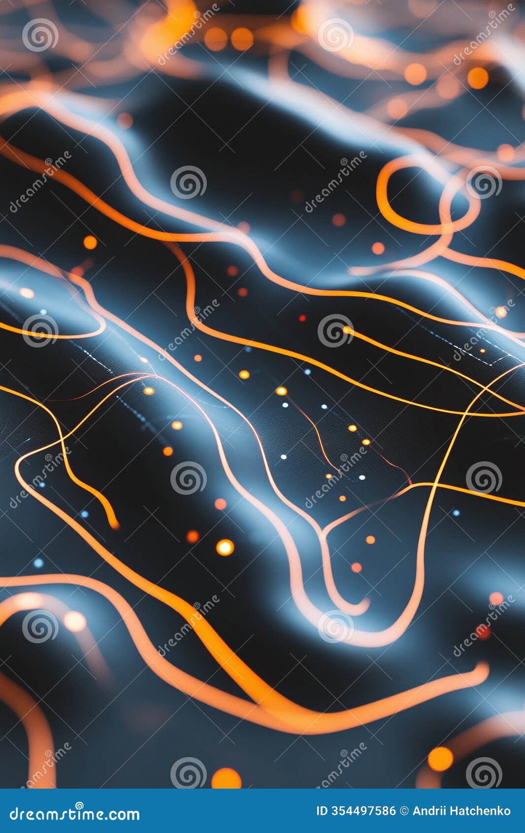 A Sleek 3D Topographic Map with Glowing Data Points and Connecting GIS ...