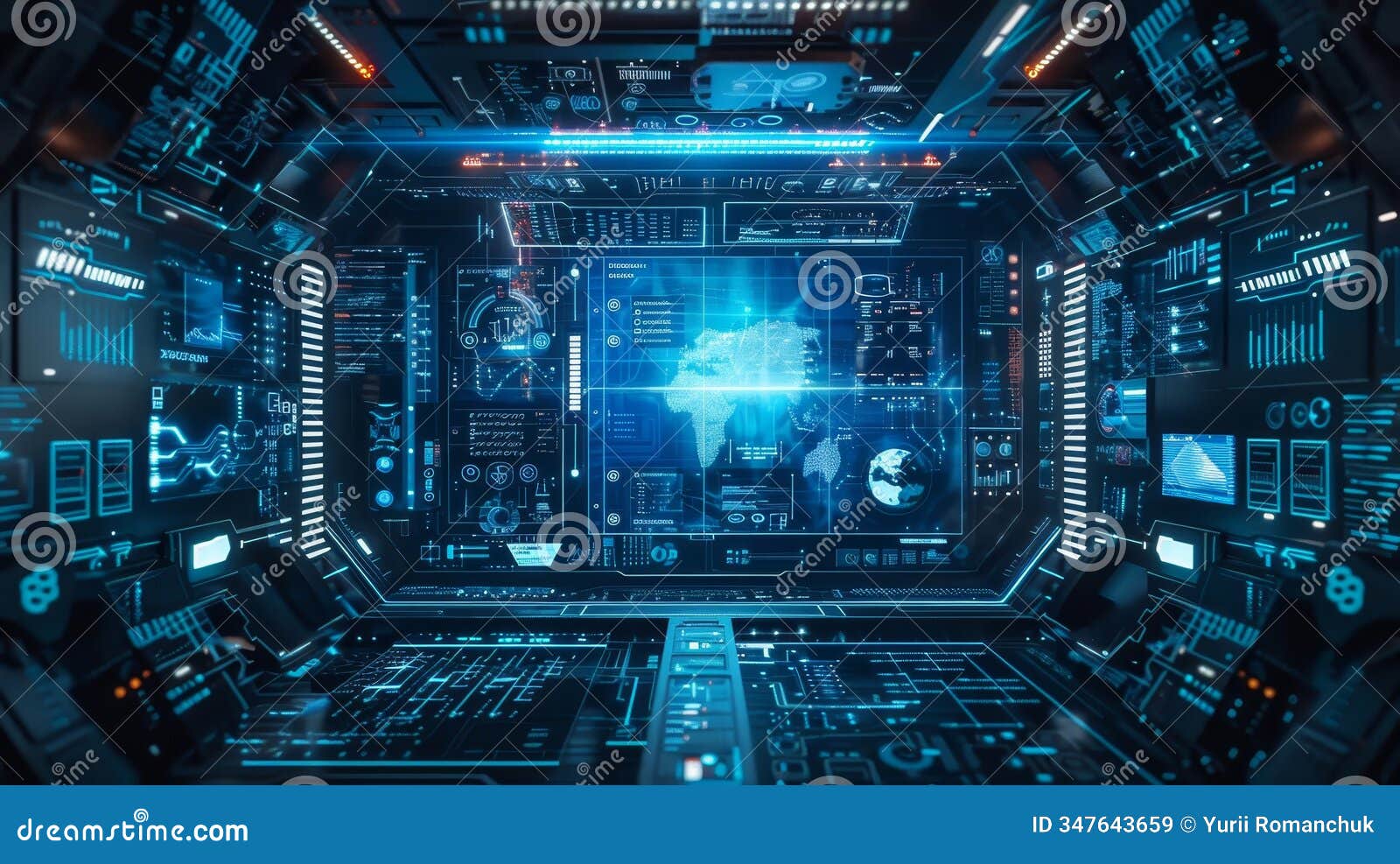 Sleek Dark Blue Powerpoint Background with Innovative Tech Elements and ...